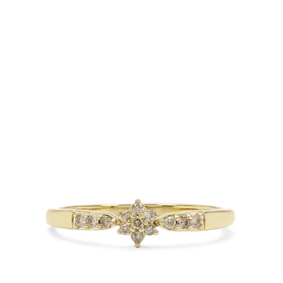 Golden Ivory Diamond Ring in 9K Gold 0.14ct | Gemporia