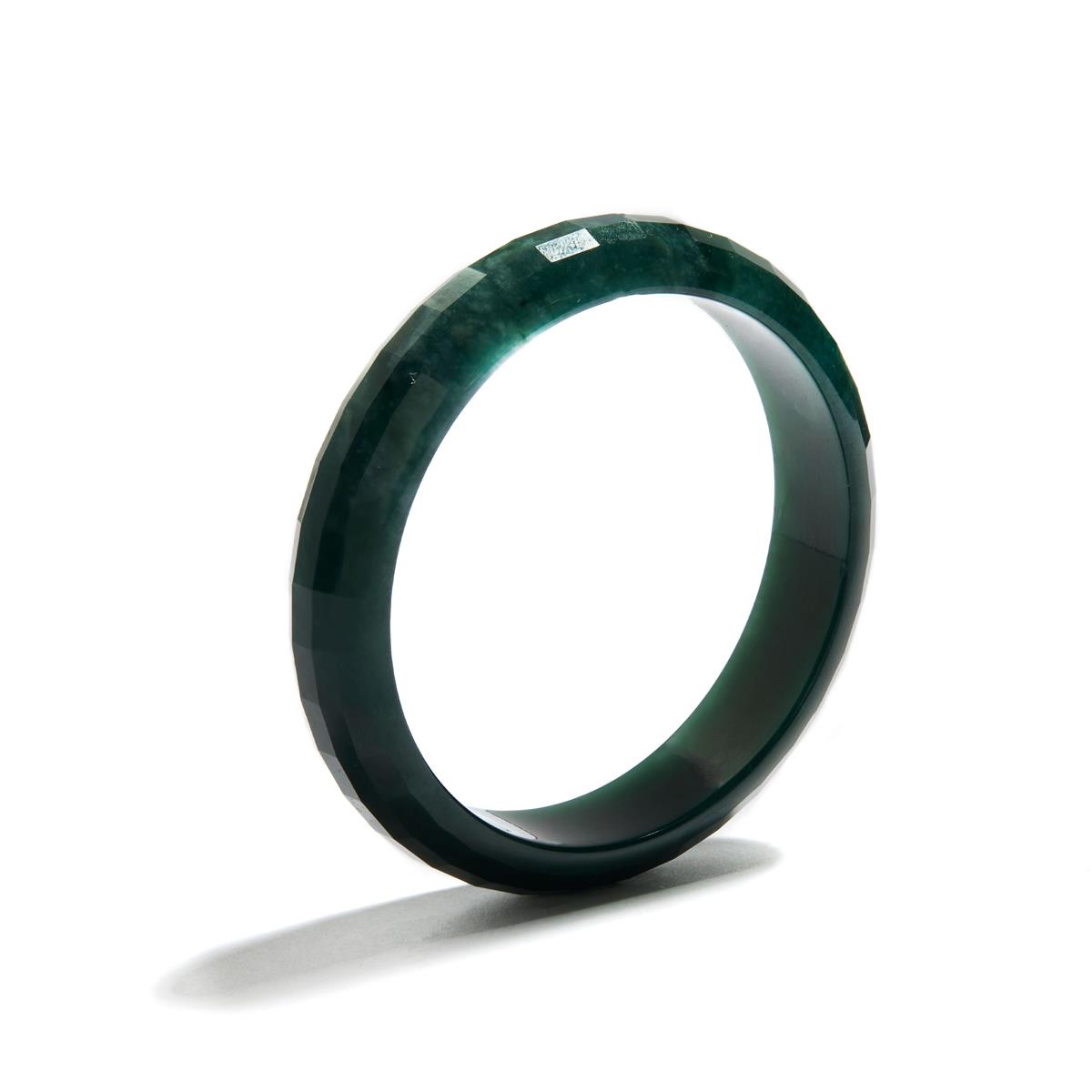 Type A Olmec Jadeite Faceted Bangle ID 60-63mm 225cts | Gemporia