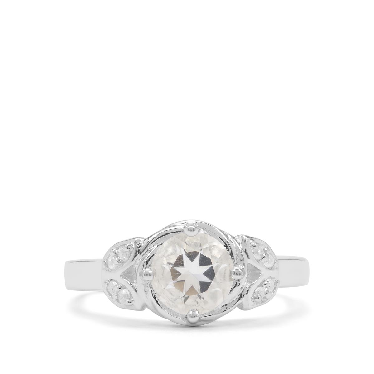 Itinga Petalite Ring with White Zircon in Sterling Silver 1.10cts ...
