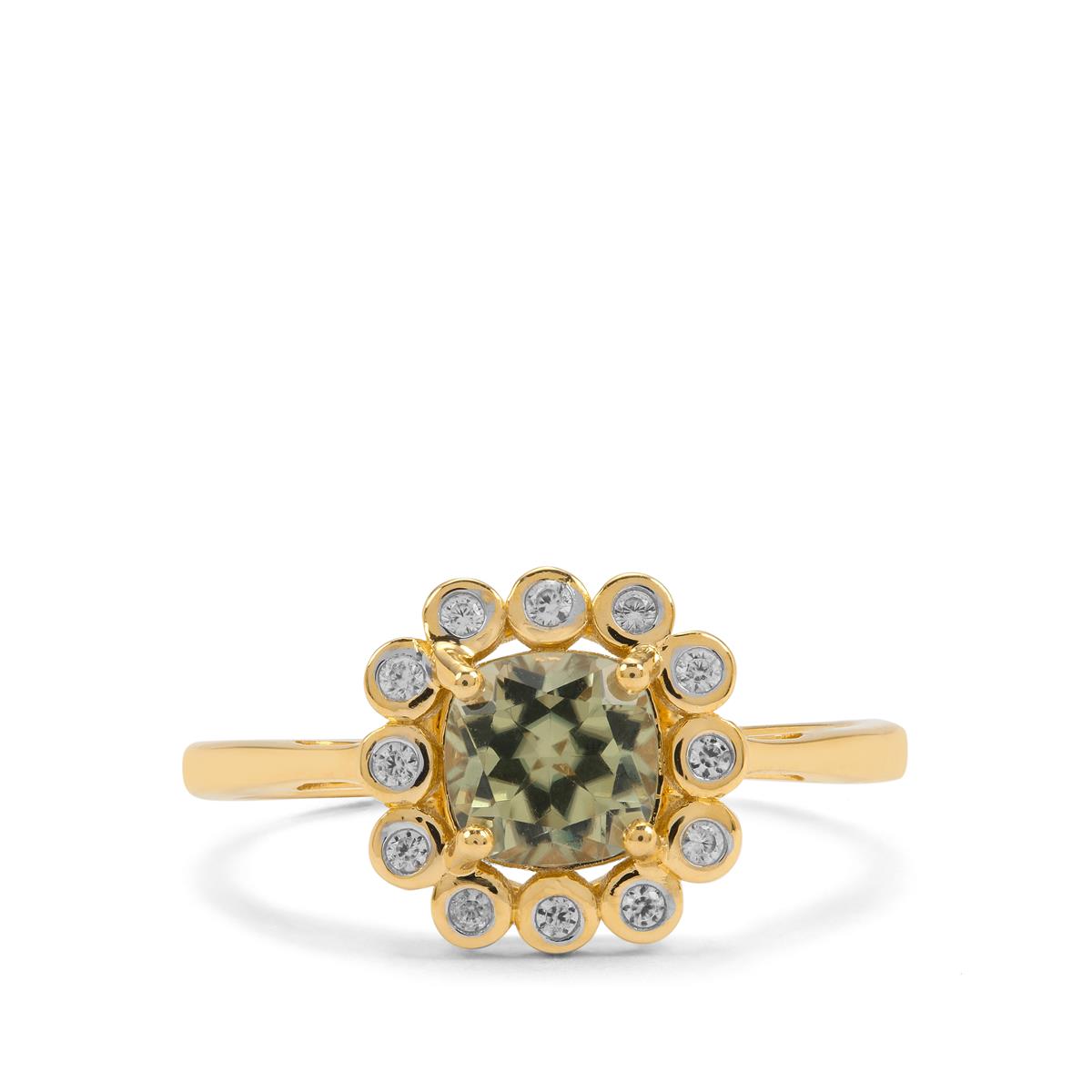 Csarite® Ring with White Zircon in 9K Gold 1.20cts | Gemporia