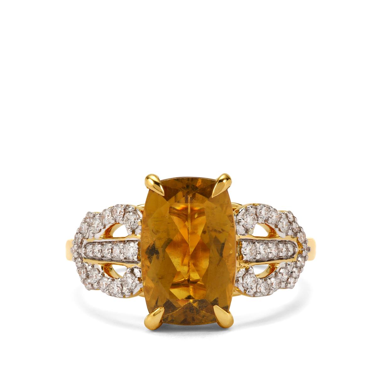 Congo Imperial Tourmaline & Diamond 18K Gold Lorique Ring MTGW 4.14cts ...