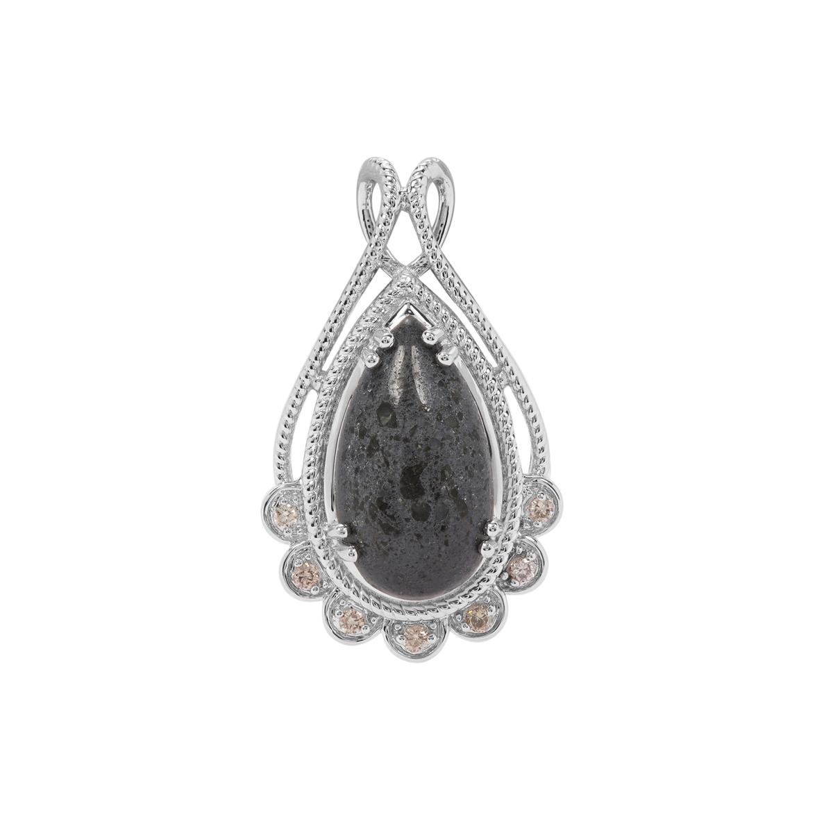 Lamproite & Argyle Diamond Sterling Silver Pendant ATGW 5.77cts | Gemporia