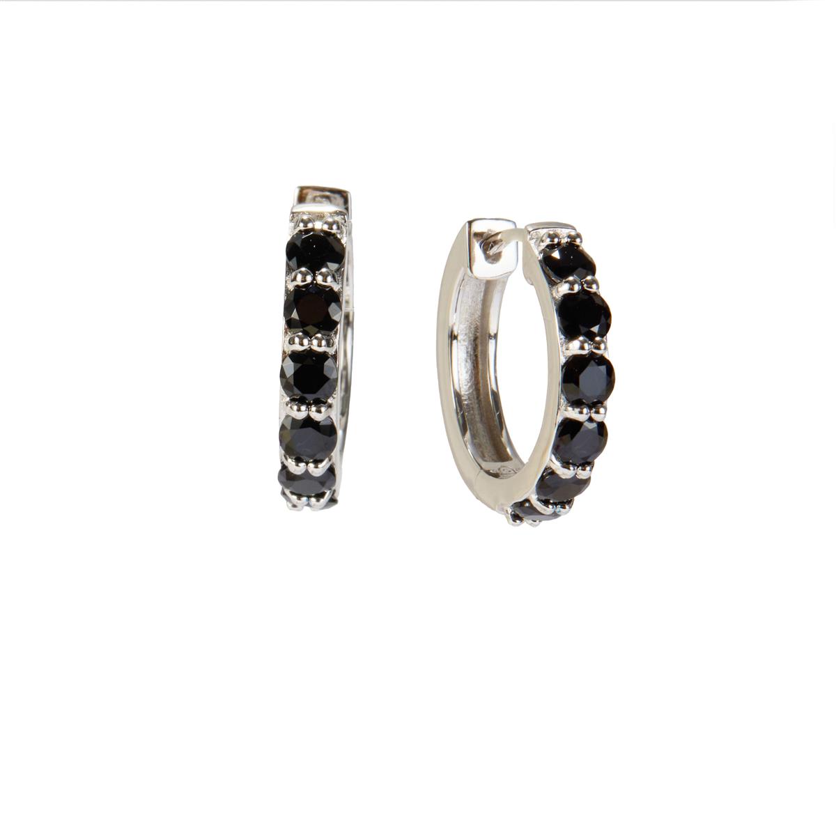 Black Spinel Earrings in Sterling Silver 1.55cts | Gemporia