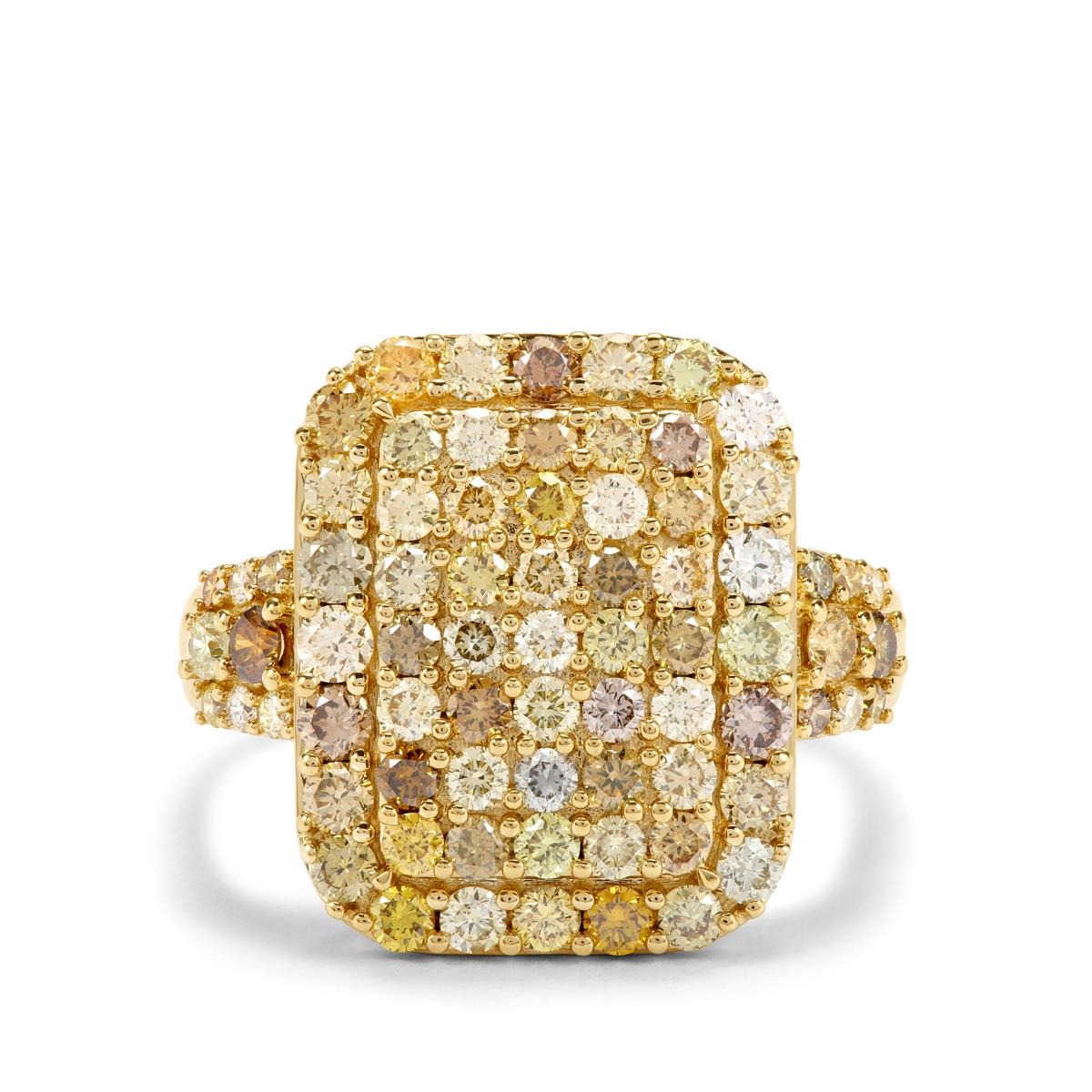 Multi-Colour Diamond Ring in 9K Gold 1.99cts | Gemporia