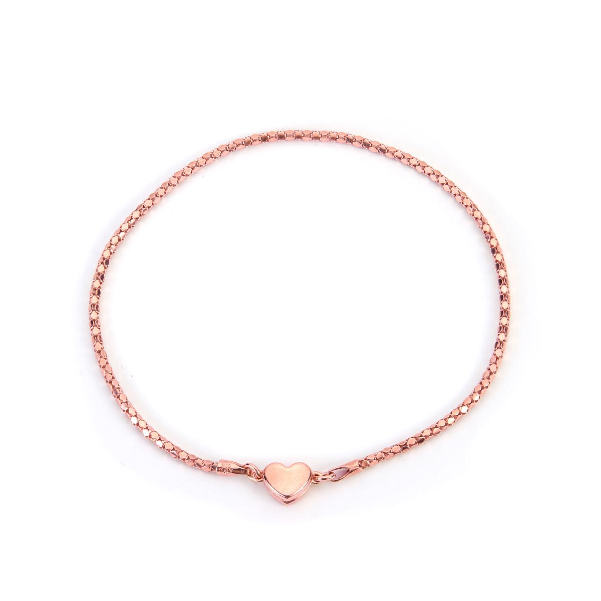 7.5 Rose Gold Plated Sterling Silver Altro Magnetic Heart Popcorn Chain ...
