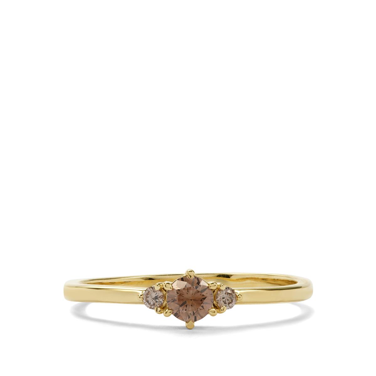 Champagne Diamond Ring with Golden Ivory Diamond in 9K Gold 0.27cts ...