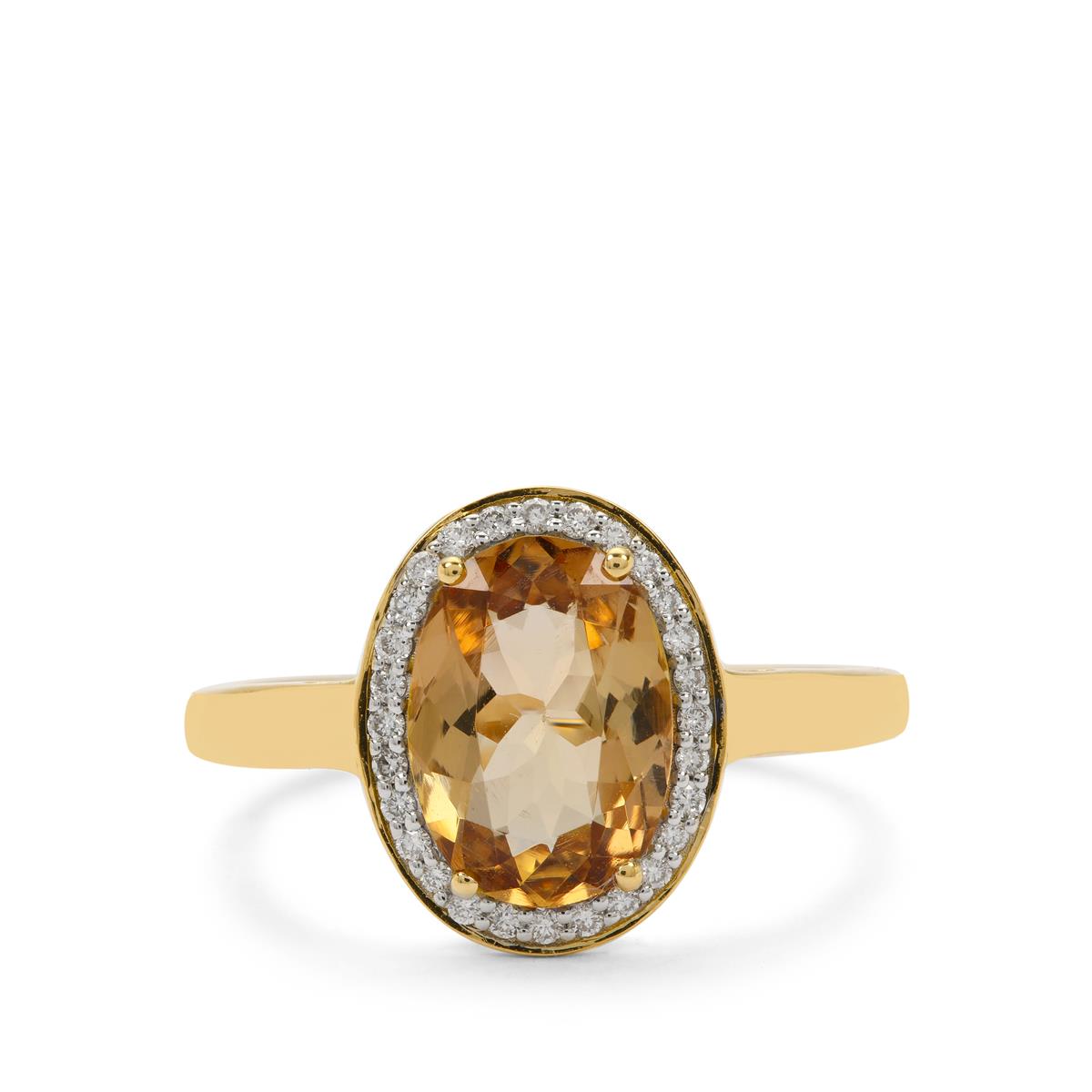 Axinite Ring with Diamonds in 18K Gold 2.19cts | Gemporia