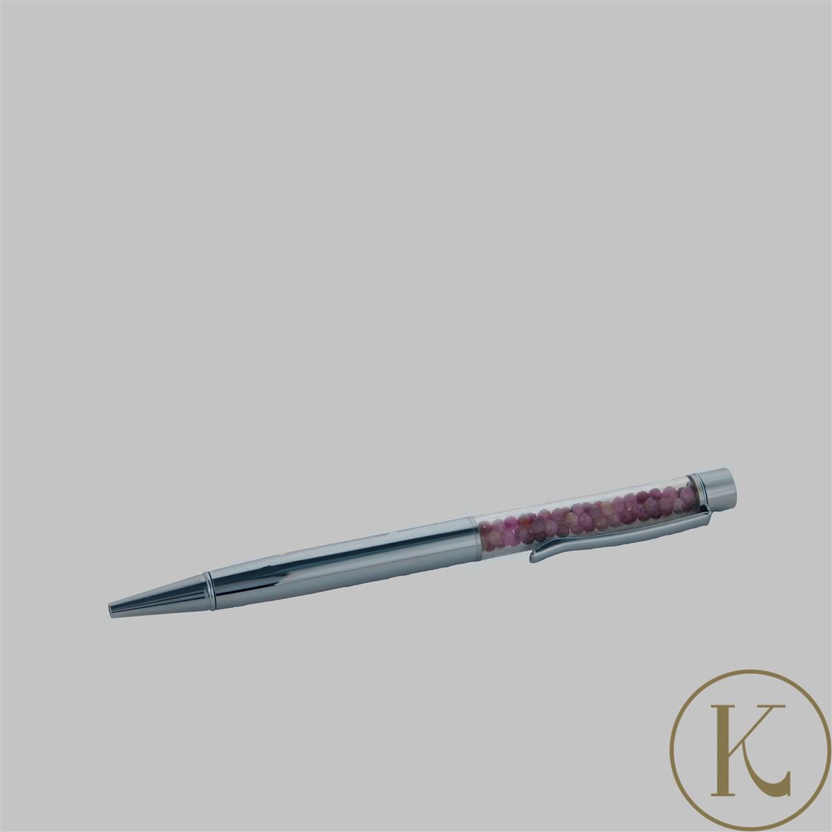 Kimbie July Birthstone Pen with Faceted Rubies 17cts | Gemporia