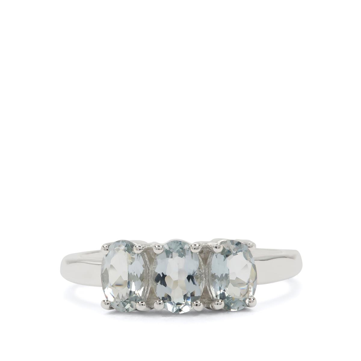 Santa Maria Double Blue Aquamarine Ring in Sterling Silver 1.25cts ...