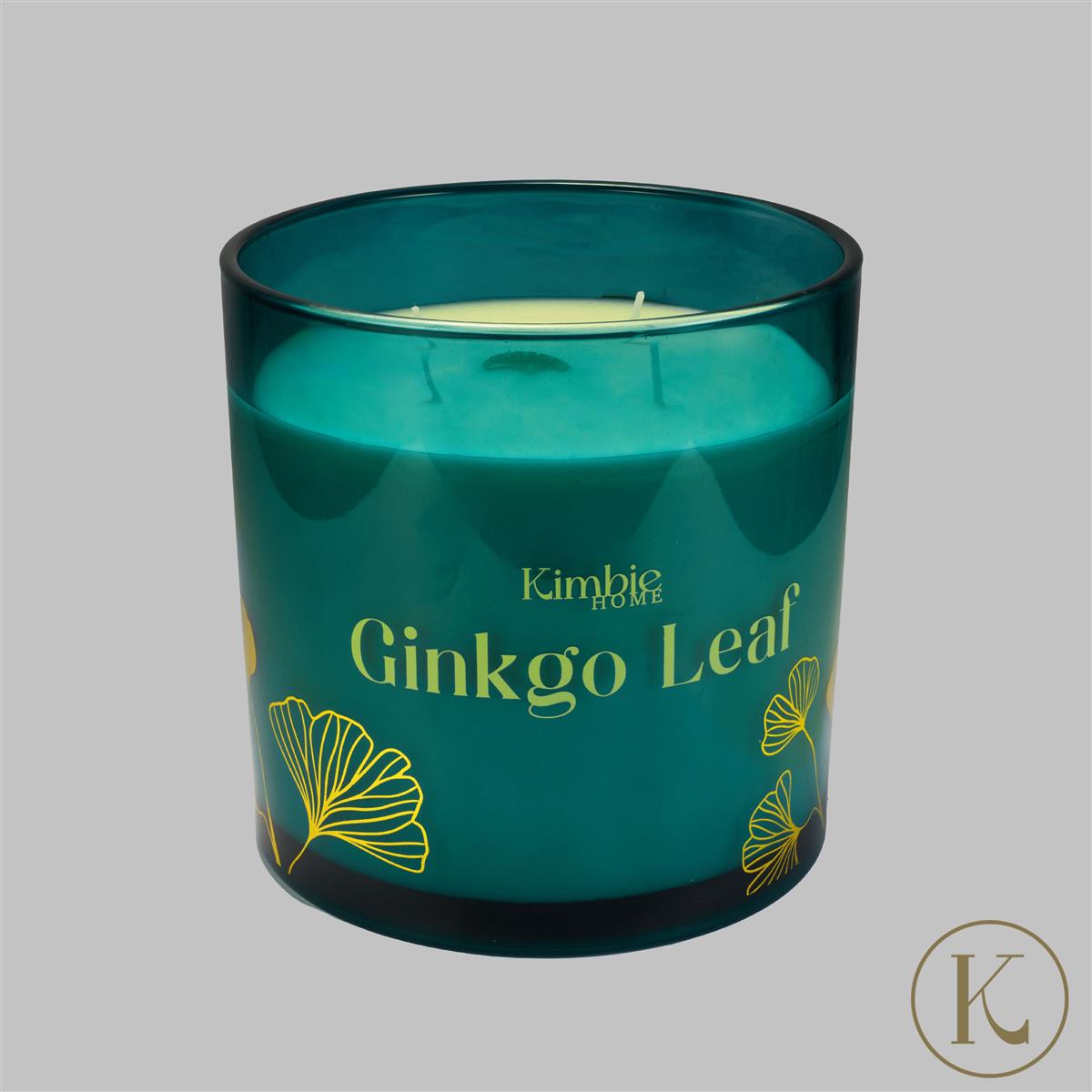 Kimbie Home Ginkgo Leaf 1.4kg Candle with Green Aventurine Leaf | Gemporia