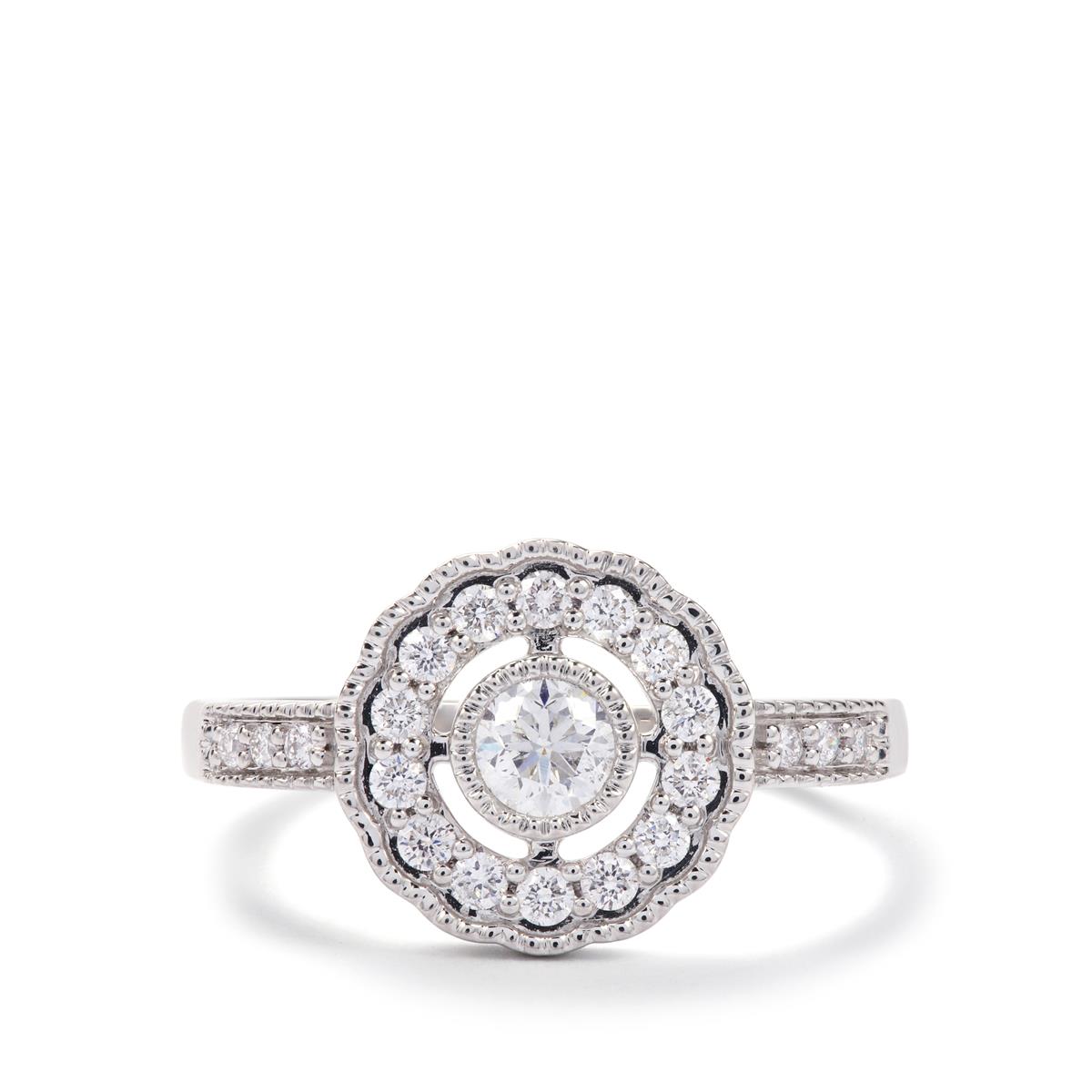 Canadian Diamond Ring in 9K White Gold 0.51ct | Gemporia