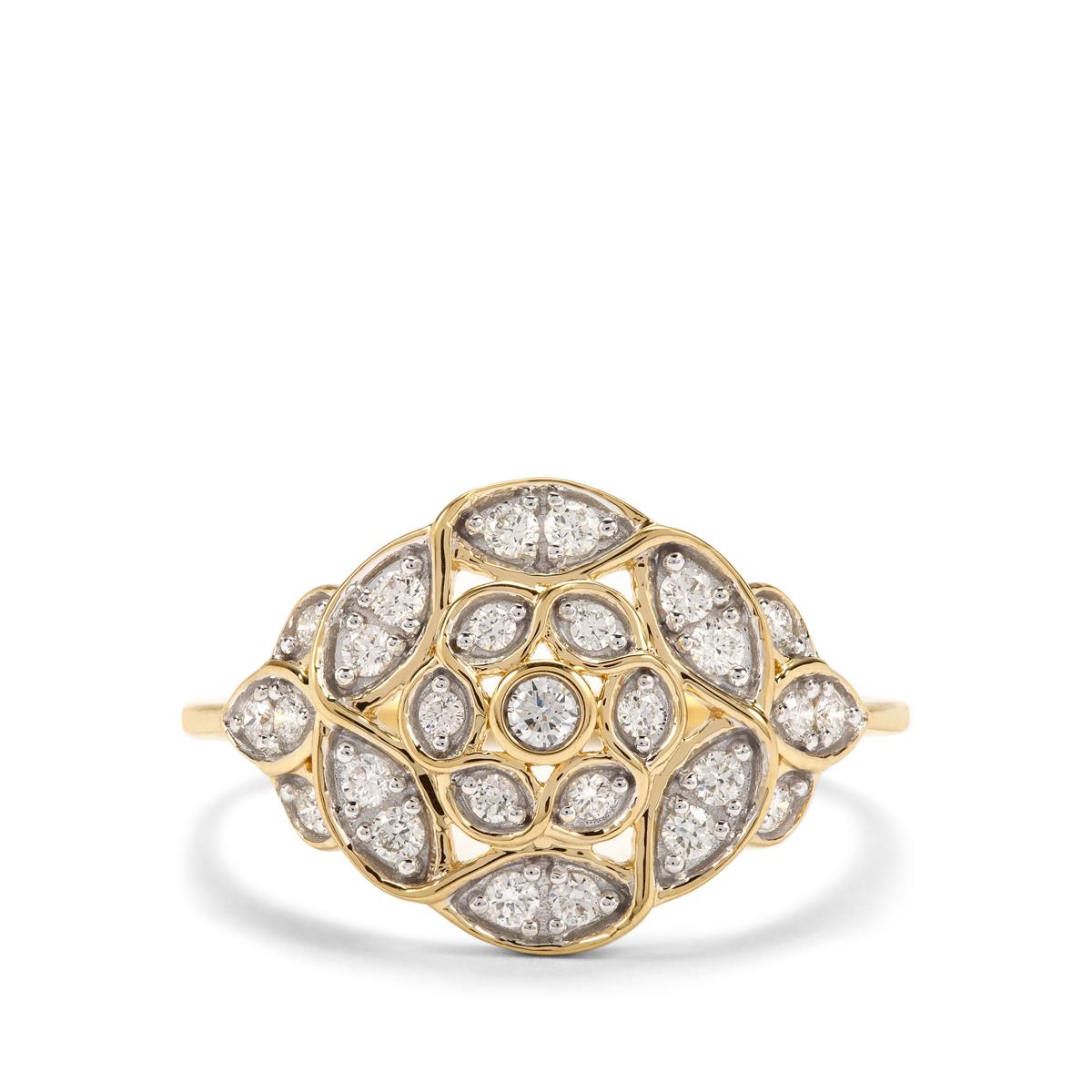 VVSI 1-2 Namibian Diamond Ring in 9K Gold 0.35ct | Gemporia