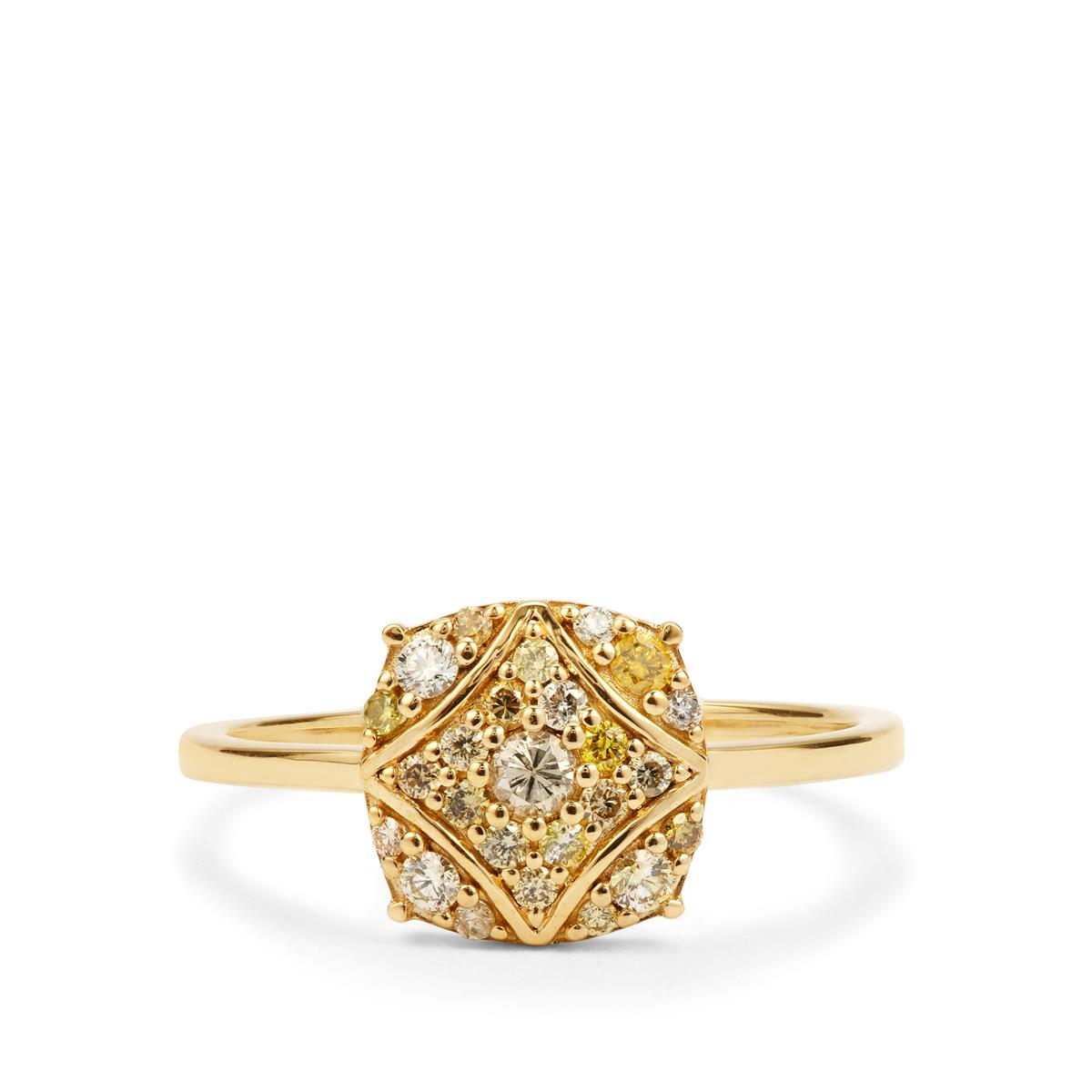 Brazilian Multi-Colour Diamond Ring in 9K Gold 0.33ct | Gemporia