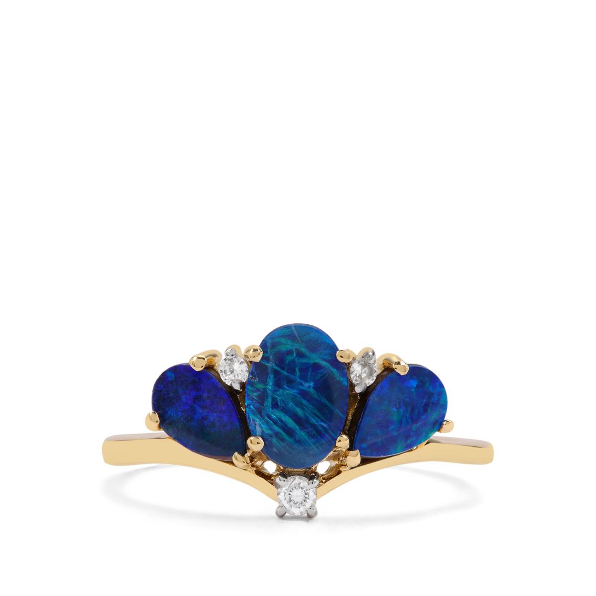 Crystal Opal On Ironstone And White Zircon 9k Gold Ring Gemporia