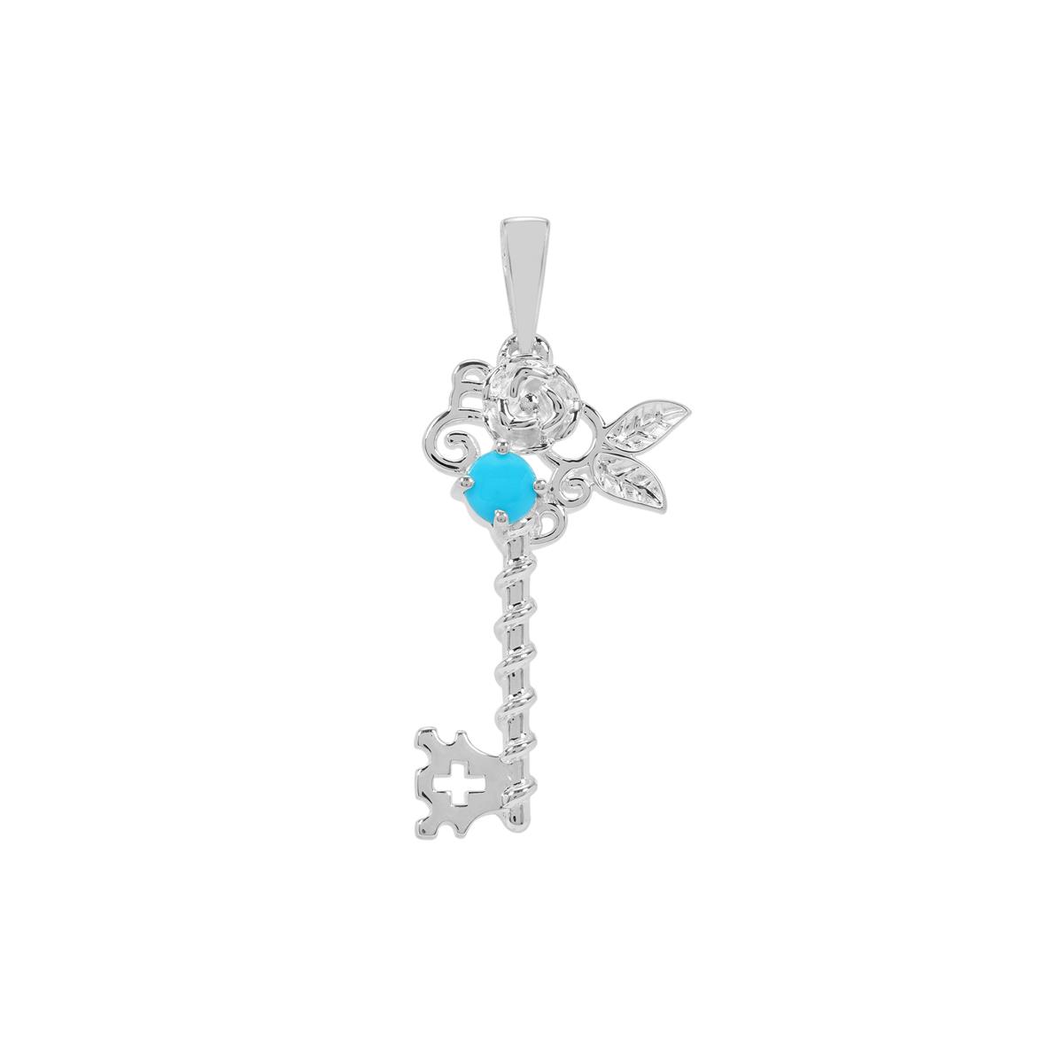 'Enchanted Key' Sleeping Beauty Turquoise Pendant in Sterling Silver 0 ...