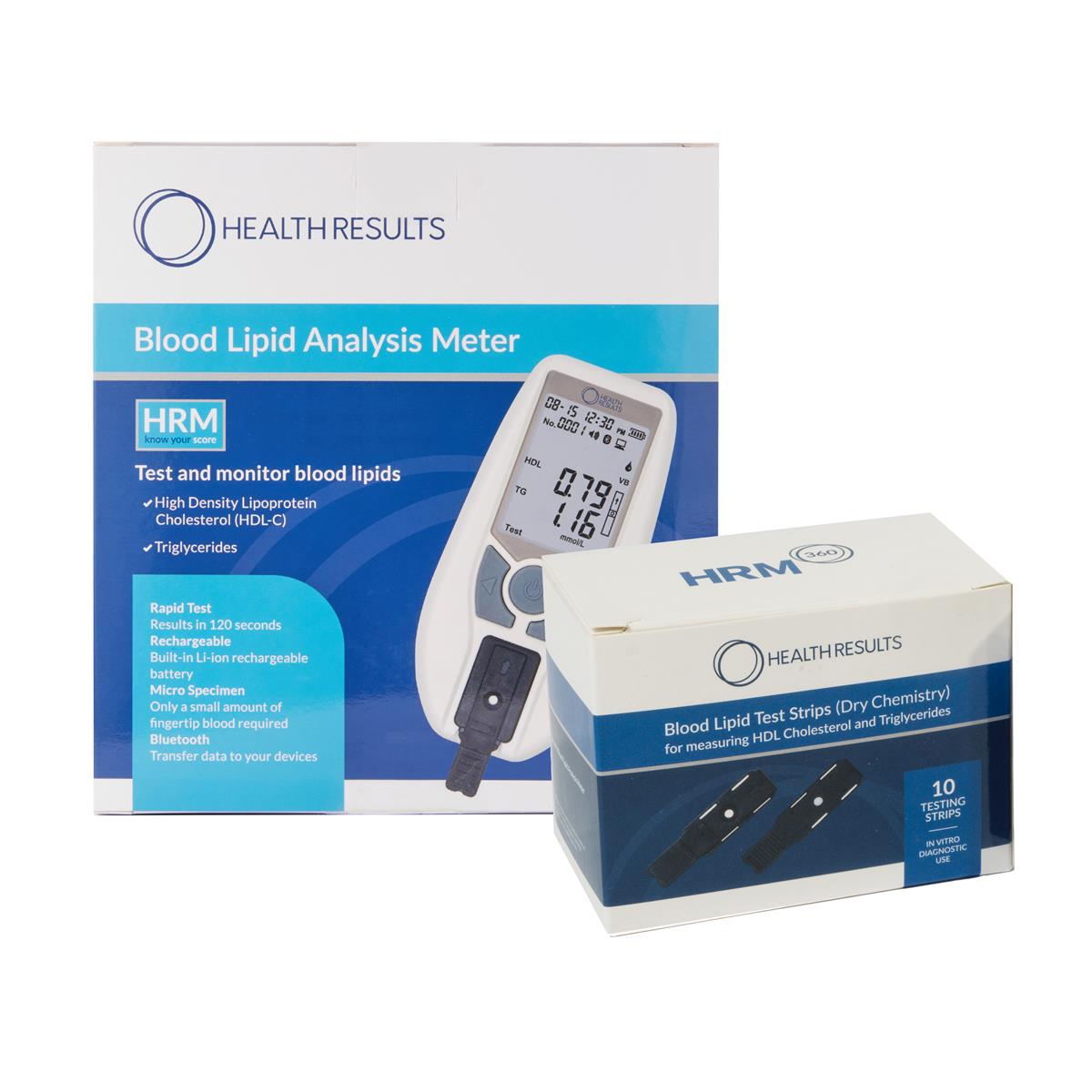Blood Lipid Analysis Meter with 10 Test Strips | Gemporia