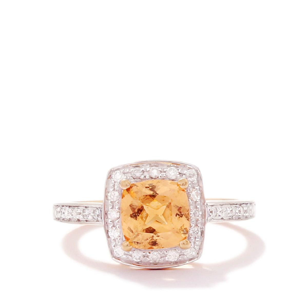 Imperial Garnet & Diamond 18k Gold Tomas Rae Ring MTGW 1.80cts | Gemporia