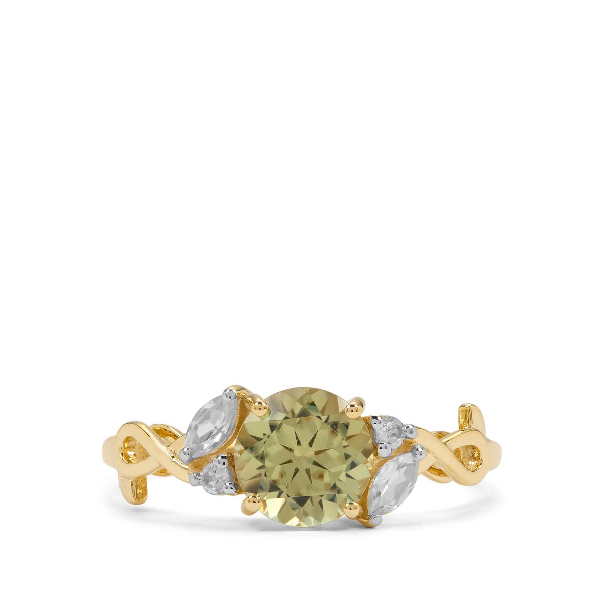 Csarite® Ring with White Zircon in 9K Gold 1.75cts | Gemporia