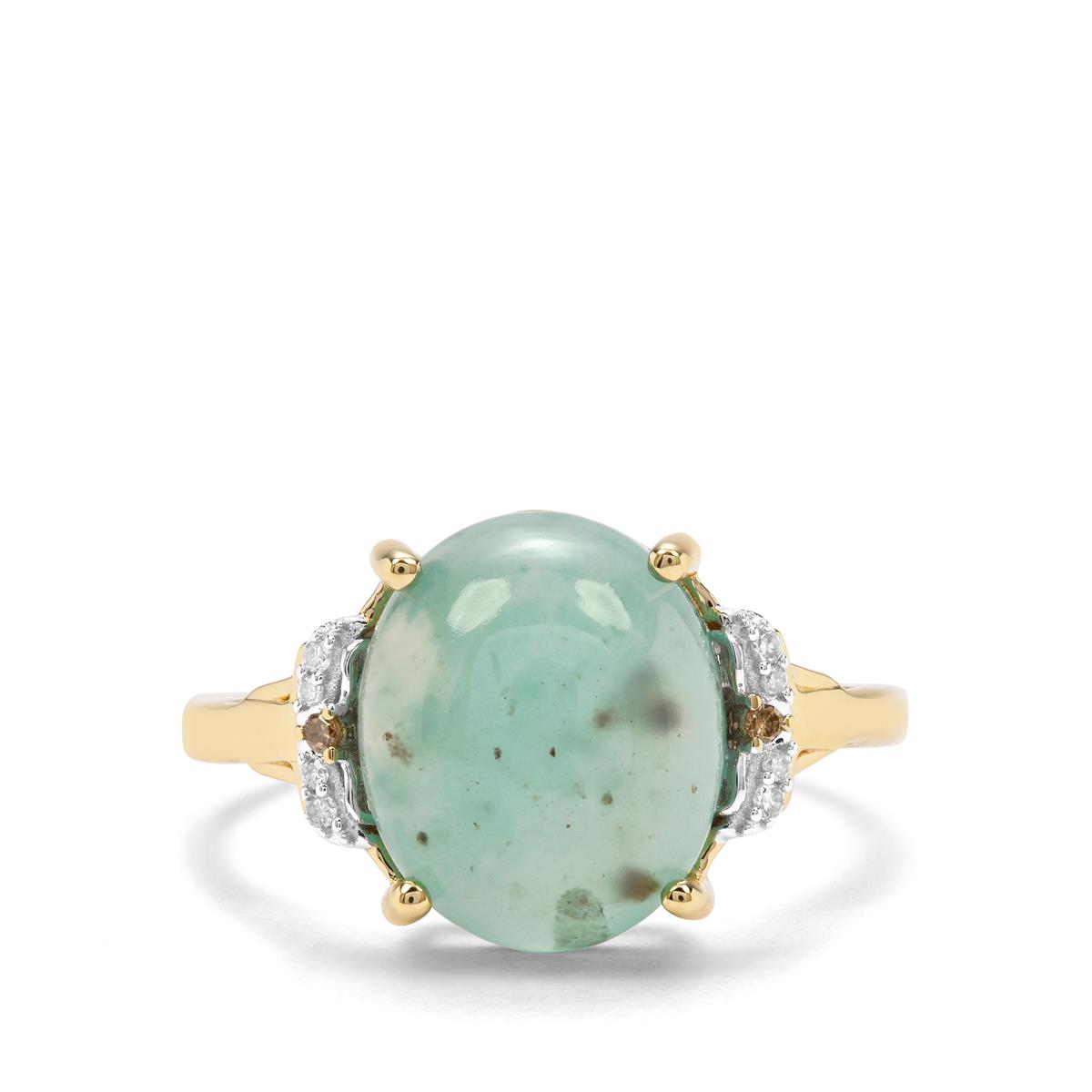 Aquaprase™, Champagne Diamond Ring with White Diamond in 9K Gold 4 ...