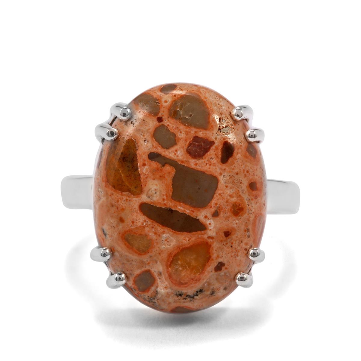 Mexican Jasper Ring in Sterling Silver 14.17cts | Gemporia