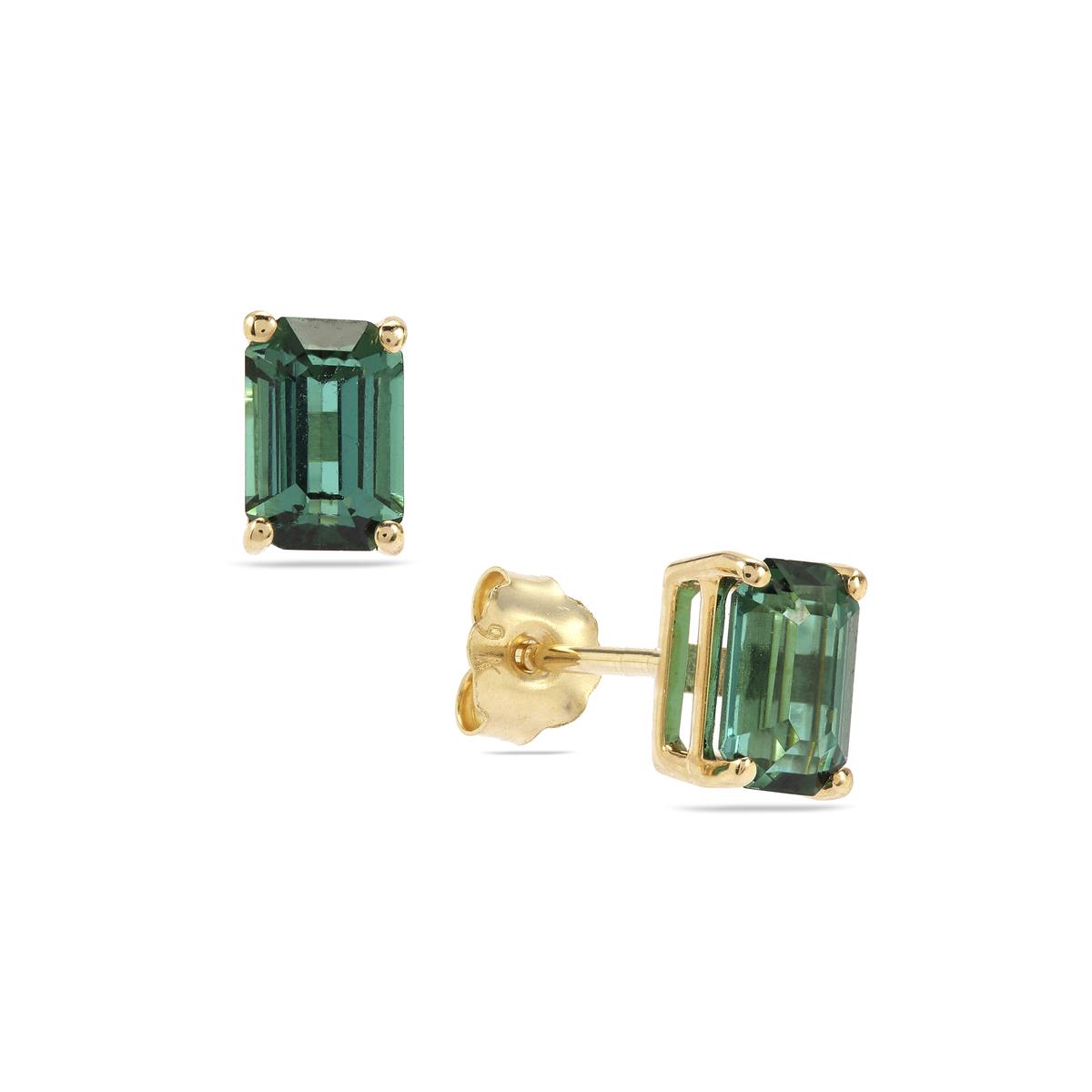 Mutuca Indicolite Earrings in 9K Gold 1.30cts | Gemporia