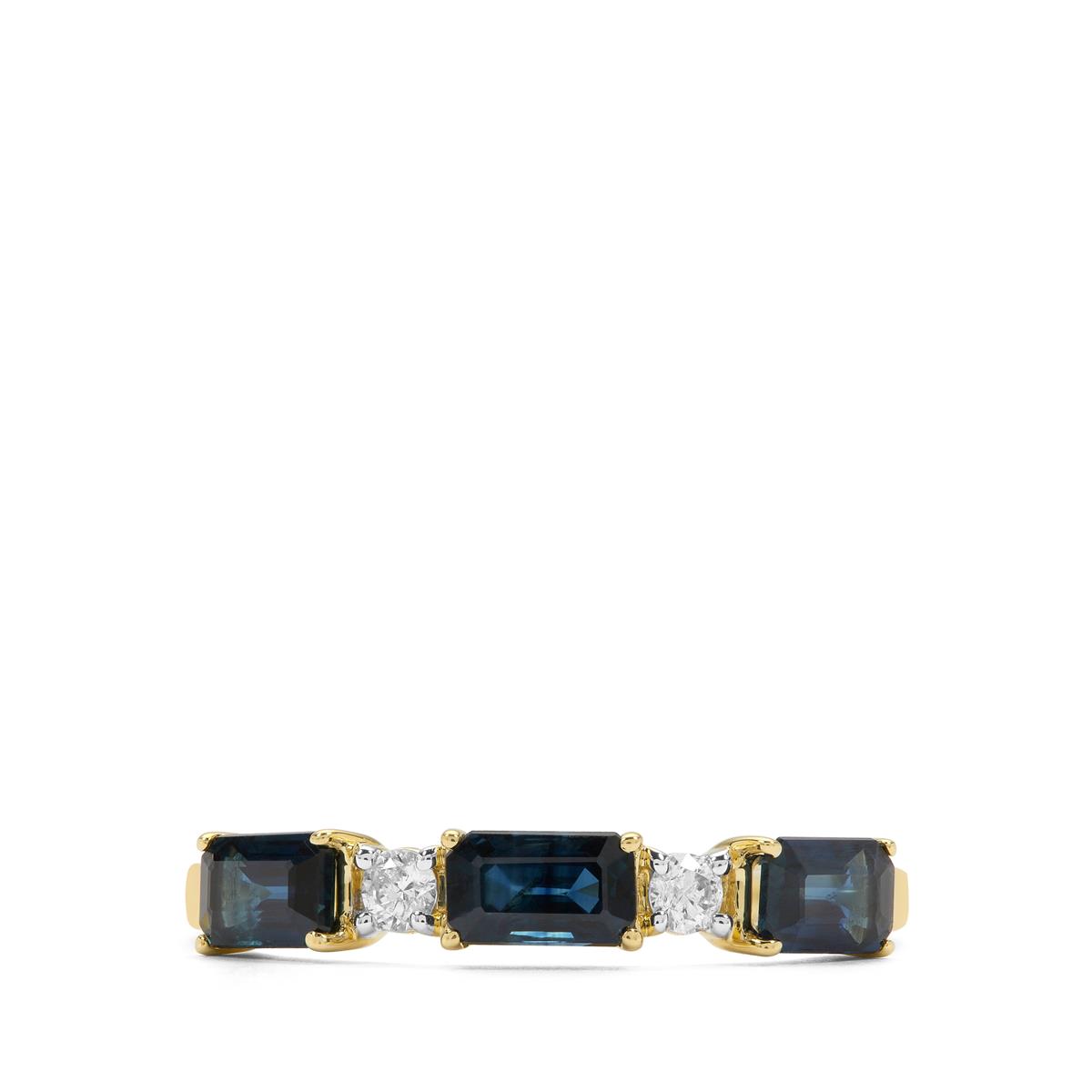 Australian Blue Sapphire & Argyle Diamonds 9K Gold Ring ATGW 1.25cts ...