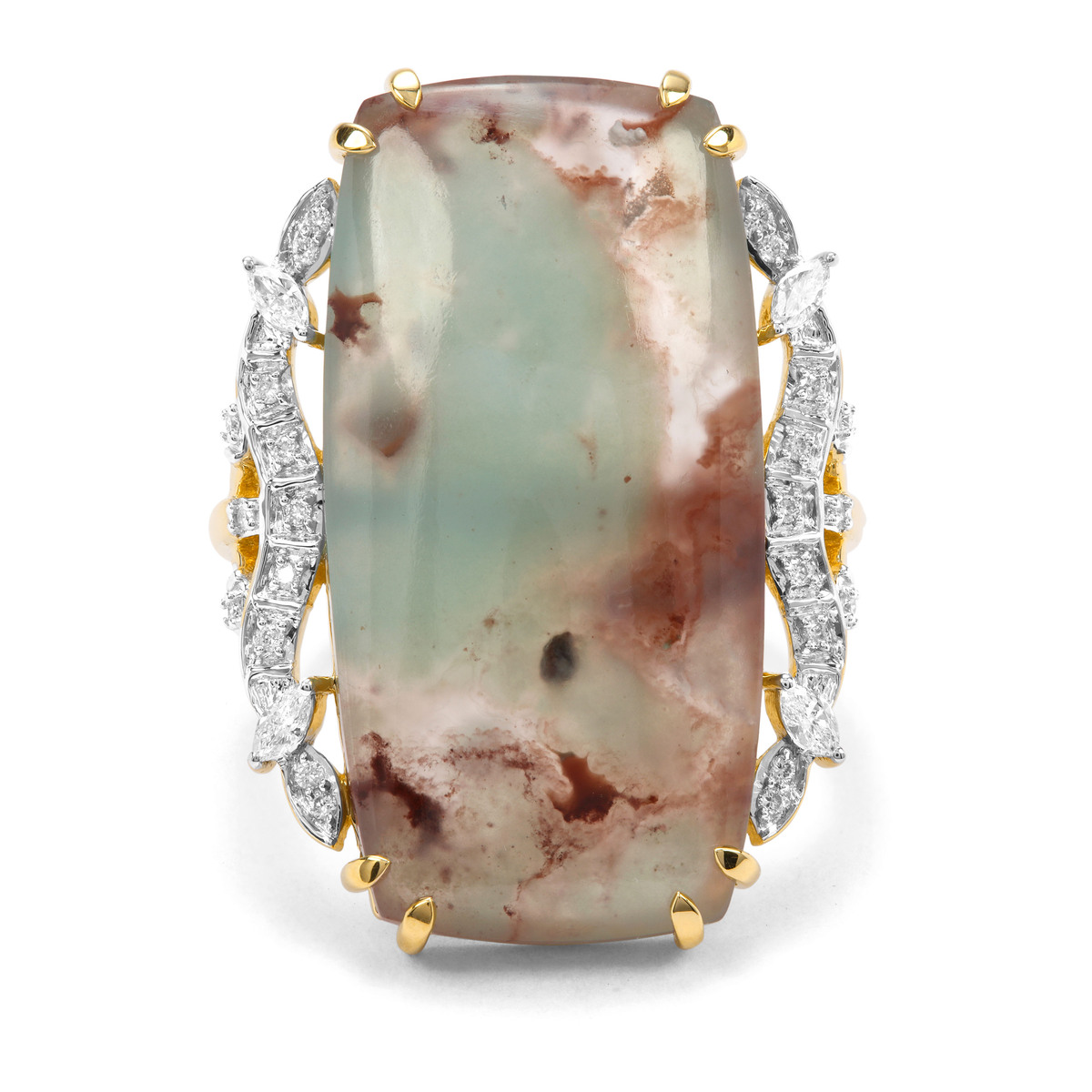 Aquaprase™ Ring with Diamond in 18K Gold 19.29cts | Gemporia