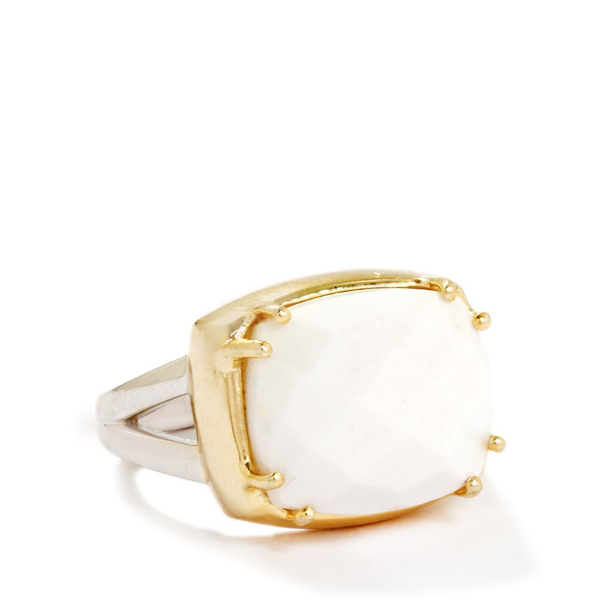 8.20ct White Agate Sterling Silver Ring | Gemporia
