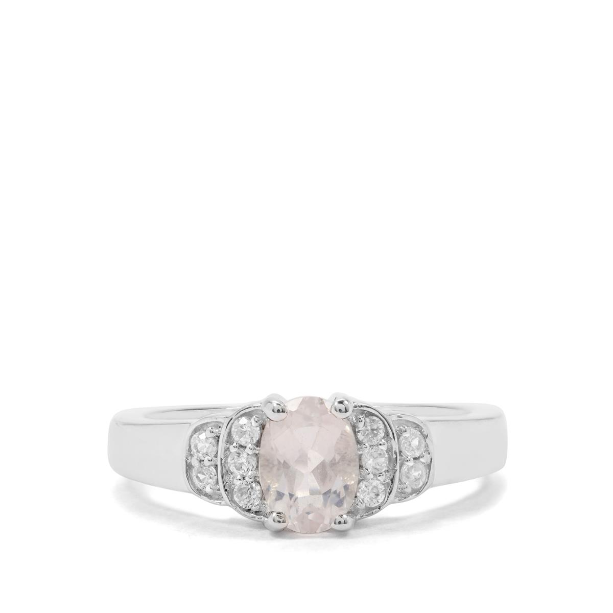 Itinga Petalite Ring with White Zircon in Sterling Silver 0.80ct | Gemporia