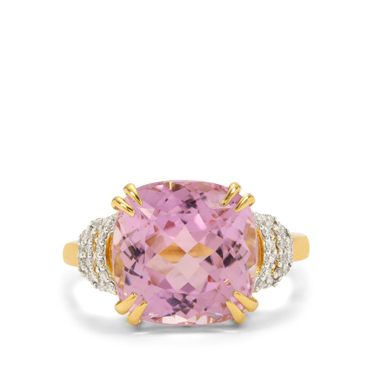 Mawi Kunzite Ring with Diamonds in 18K Gold 9.95cts | Gemporia