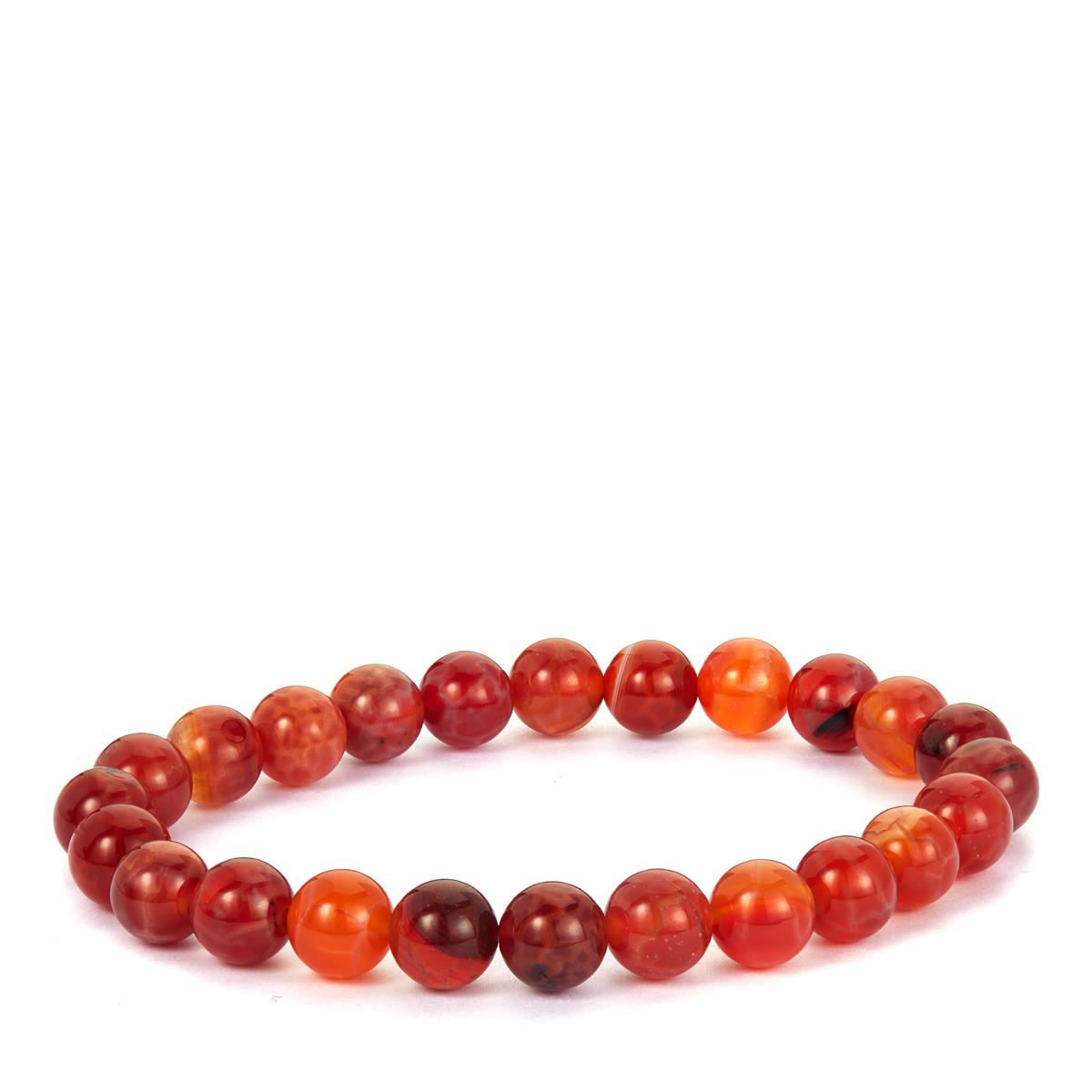 Red Agate Strechable Bracelet 80cts | Gemporia