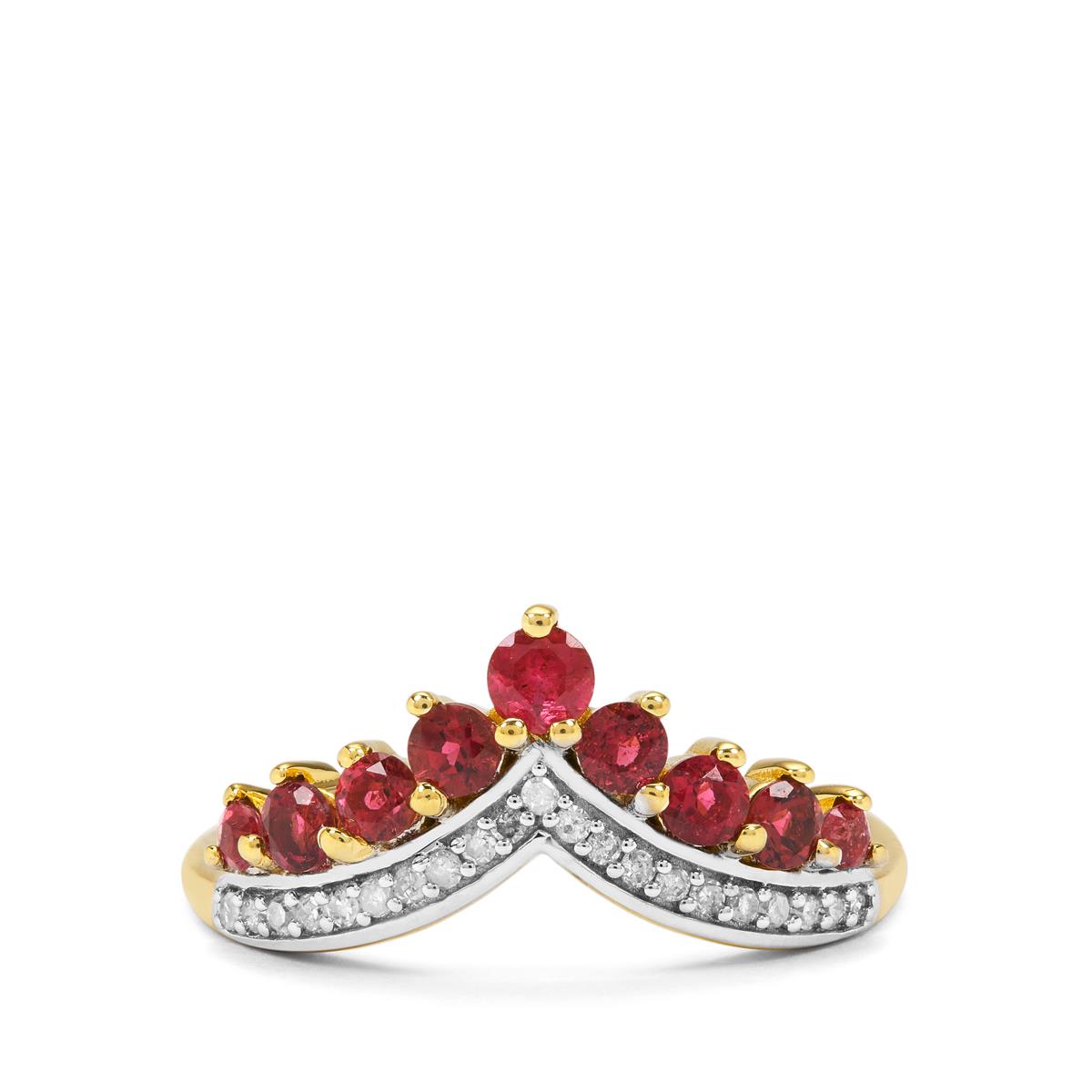 Safira Tourmaline Ring with Diamond in 9K Gold 0.65ct | Gemporia