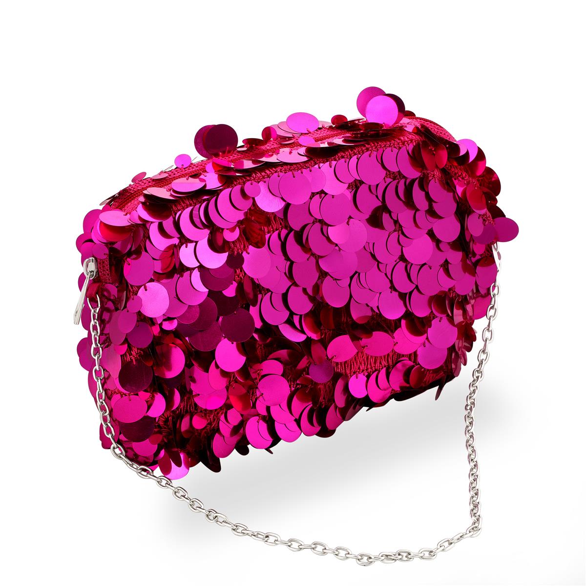 Destello Sparkly Sequin Evening Bag (Fuchsia) | Gemporia