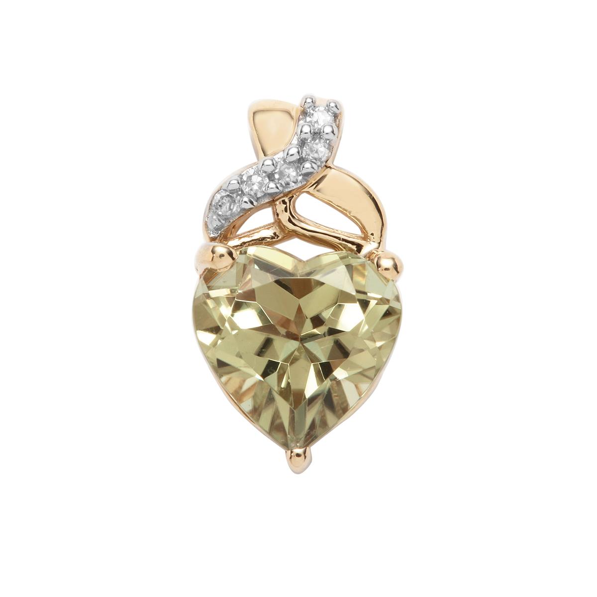Csarite® Pendant with Diamond in 9K Gold 1.26cts | Gemporia