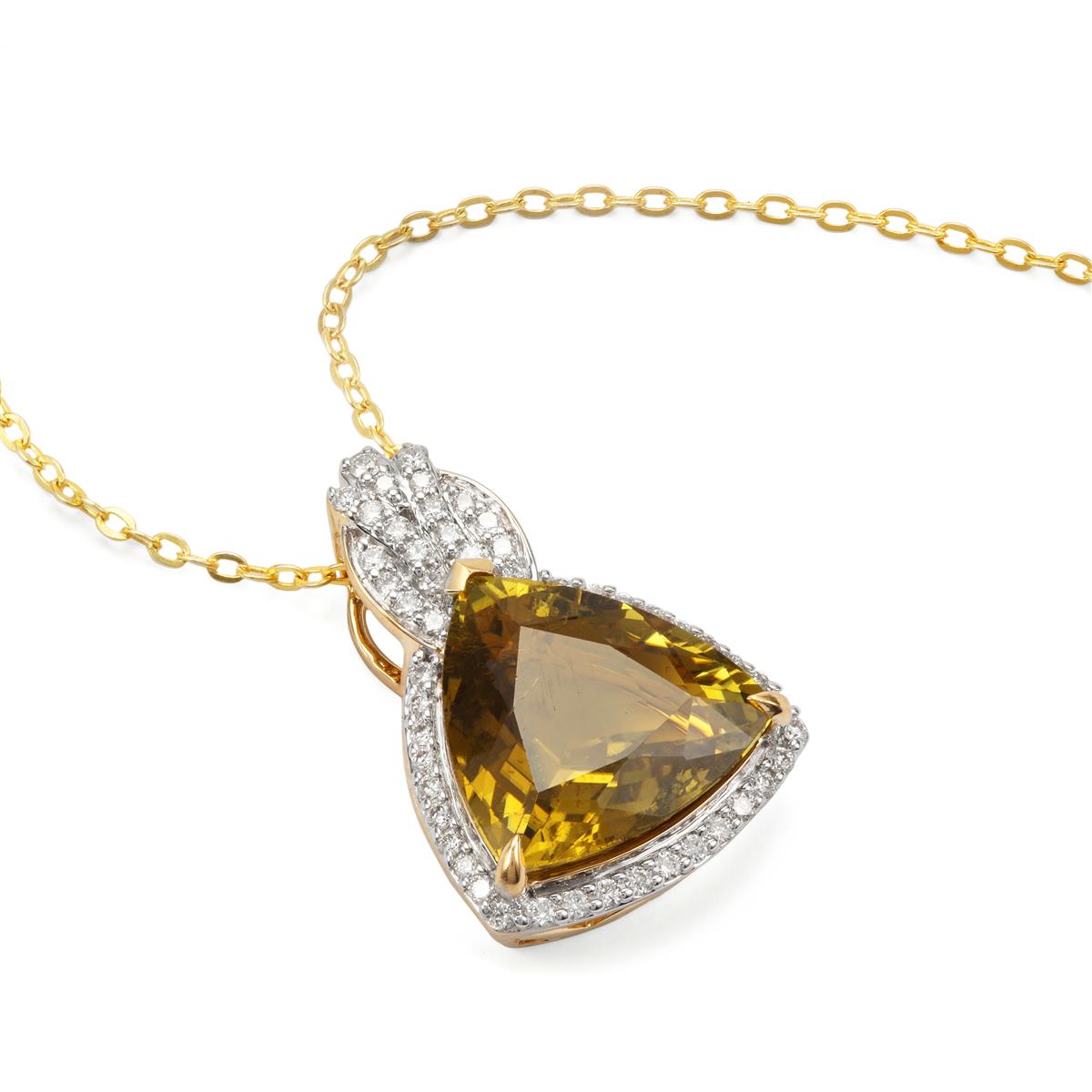 Congo Tourmaline Pendant with Diamond in 18K Gold 4.46cts | Gemporia
