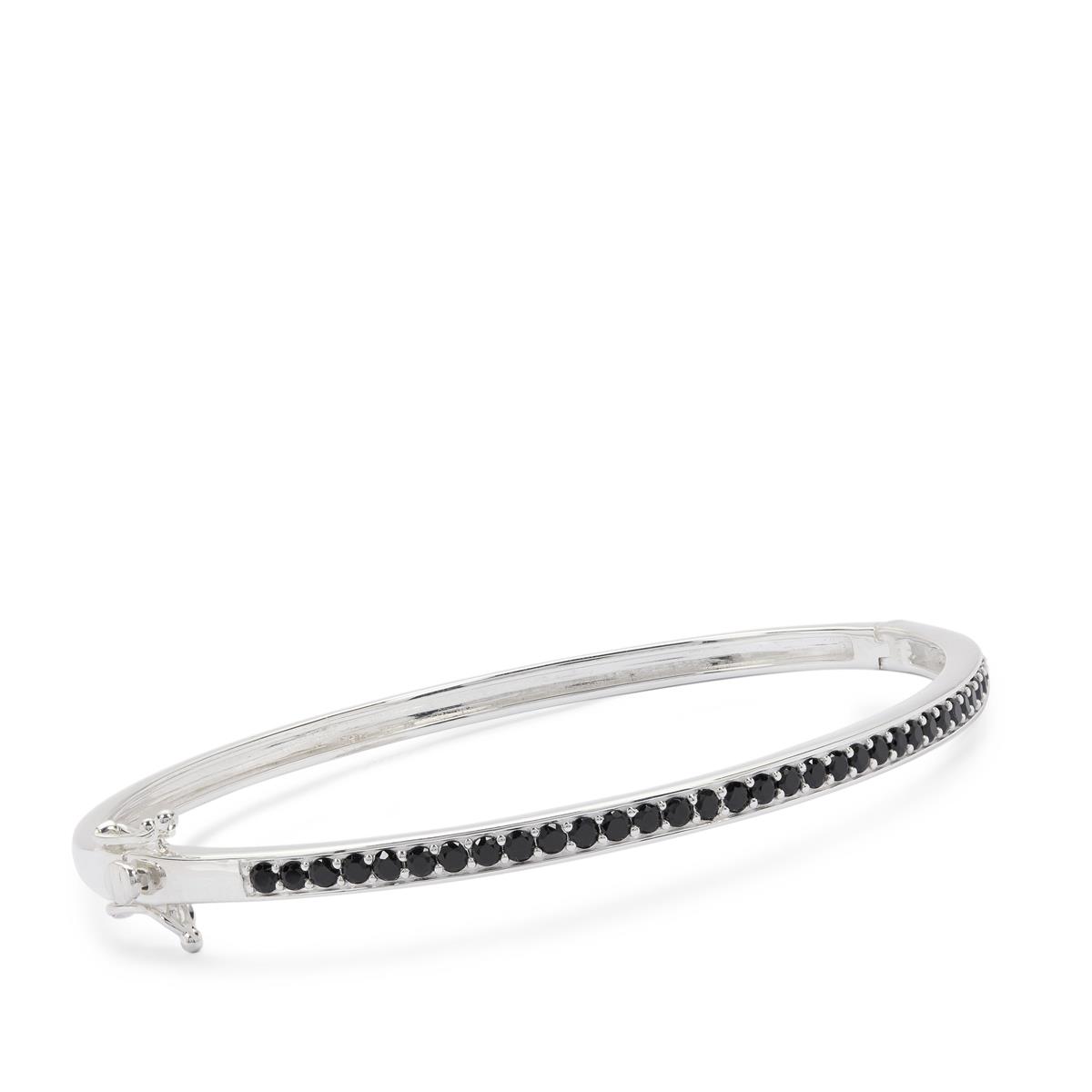 Black Spinel Bangle in Sterling Silver 1.40cts | Gemporia