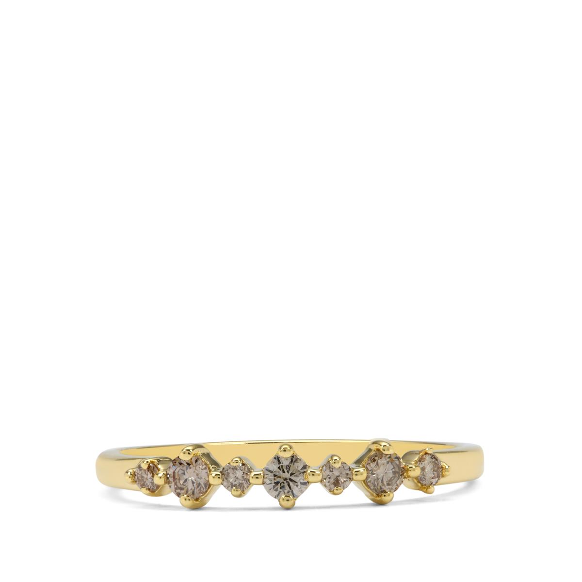 Champagne Argyle Diamond Ring in 9K Gold 0.26ct | Gemporia