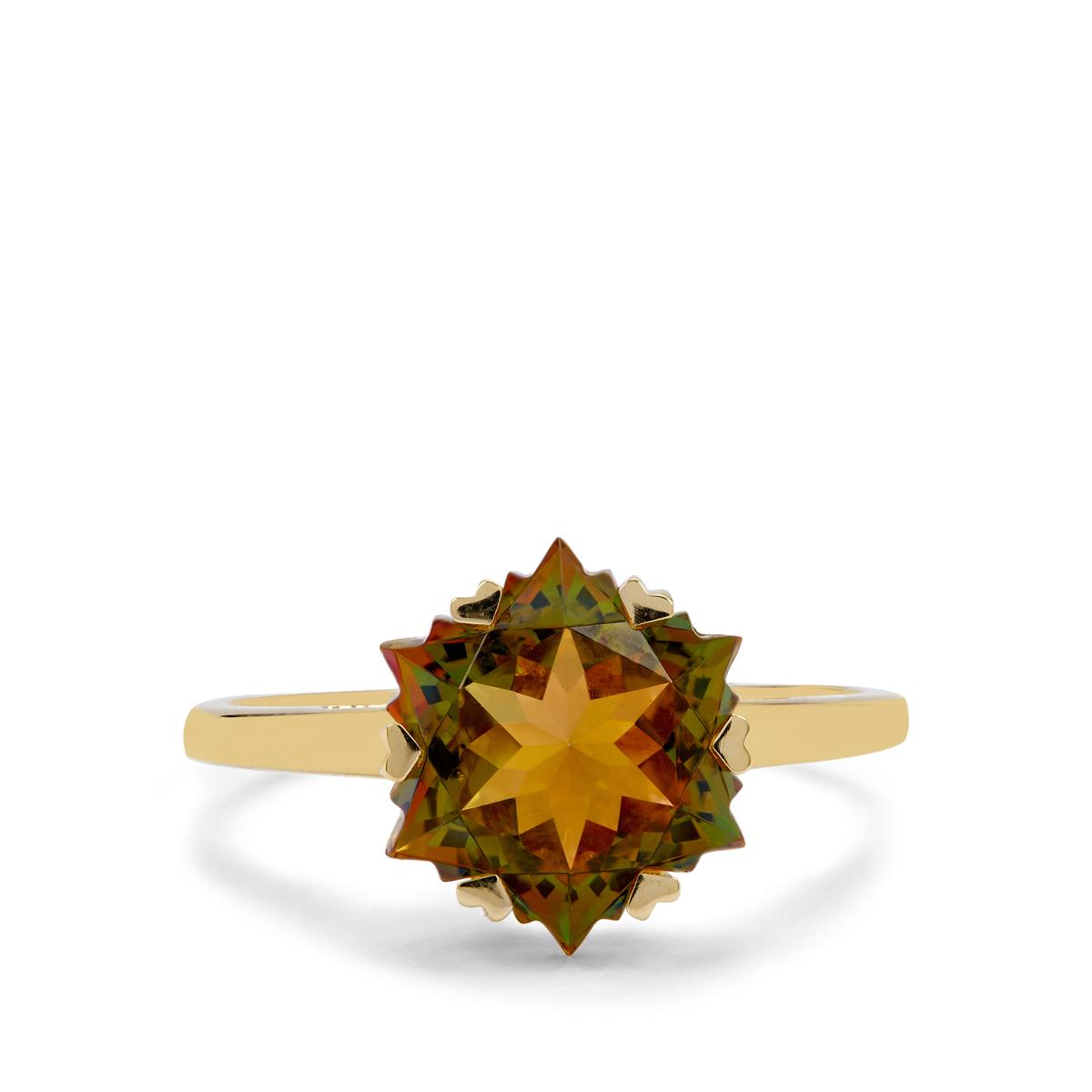 Wobito Snowflake Cut Sunset Topaz Ring in 9K Gold 5.85ct | Gemporia