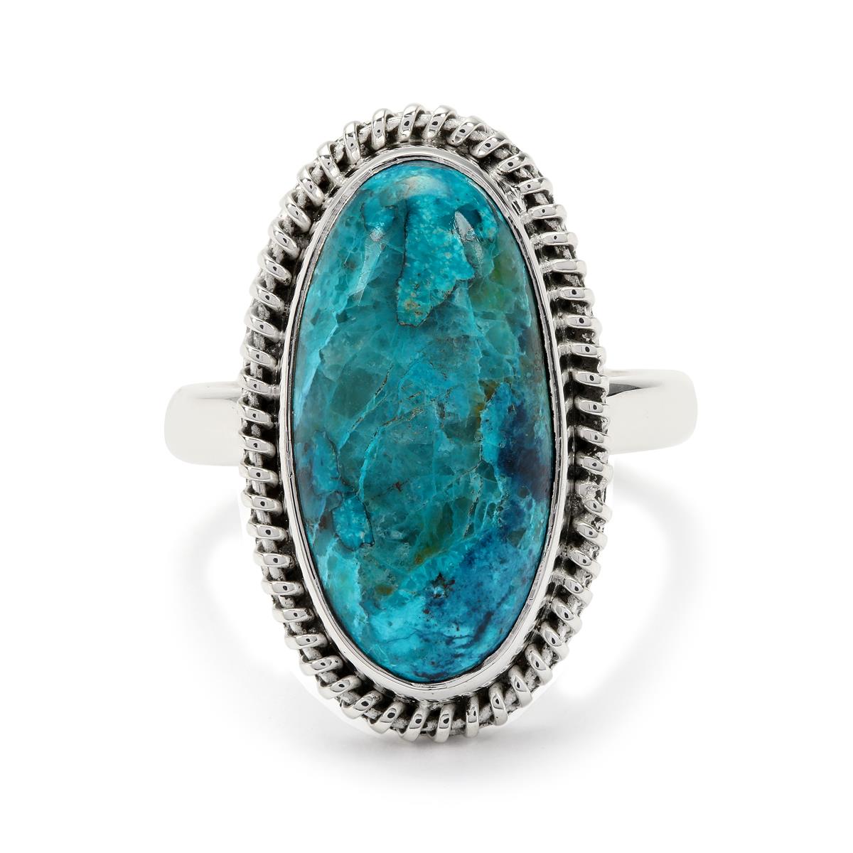 Shattuckite Ring in Sterling Silver 10cts | Gemporia