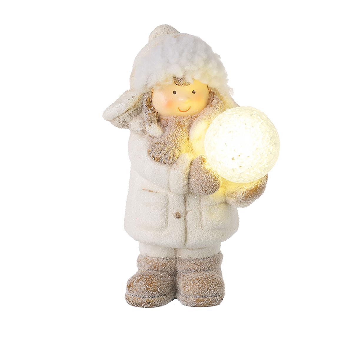 Small Child Holding Light Up Snowball | Gemporia