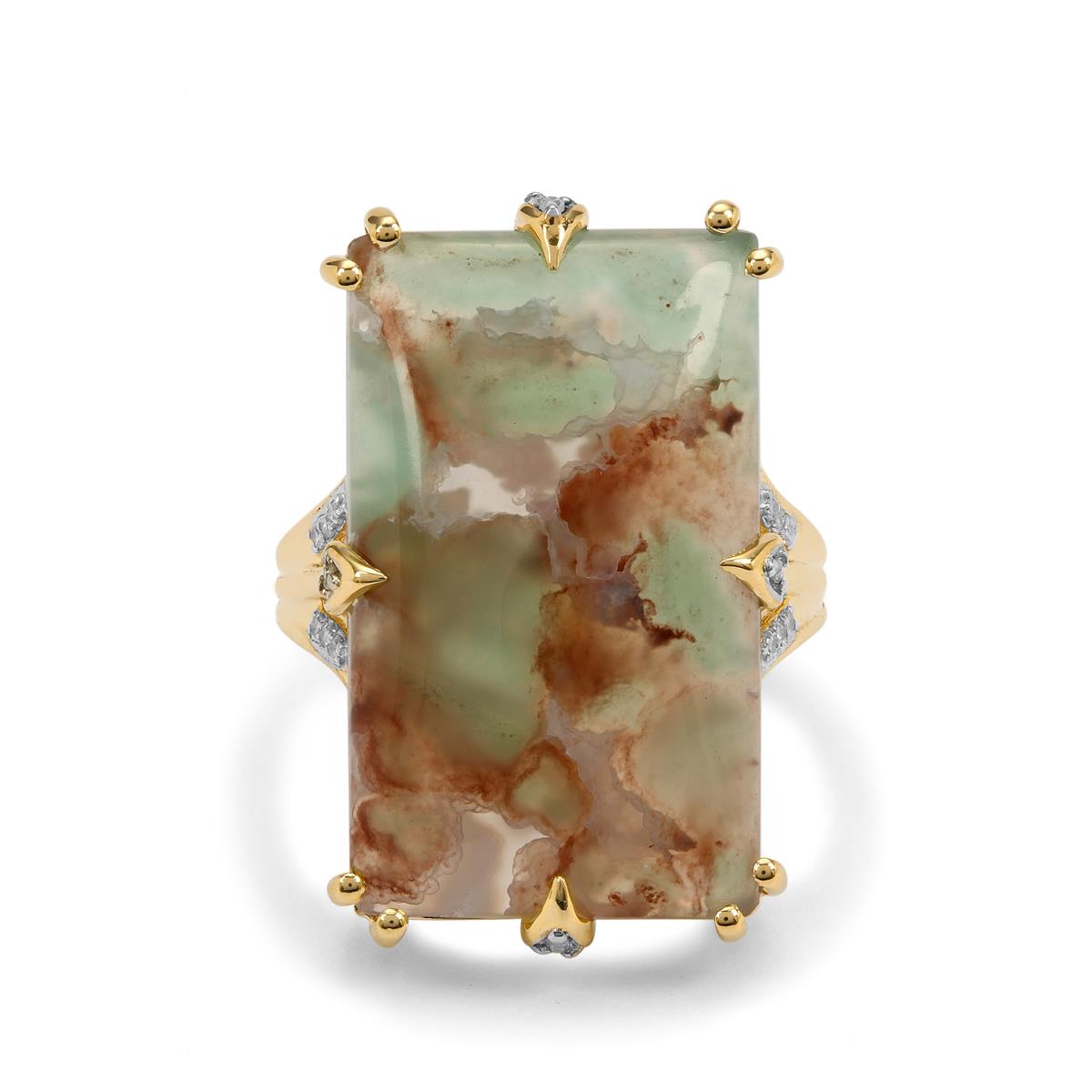 Aquaprase™ Ring with Diamonds in 9K Gold 18.05cts | Gemporia