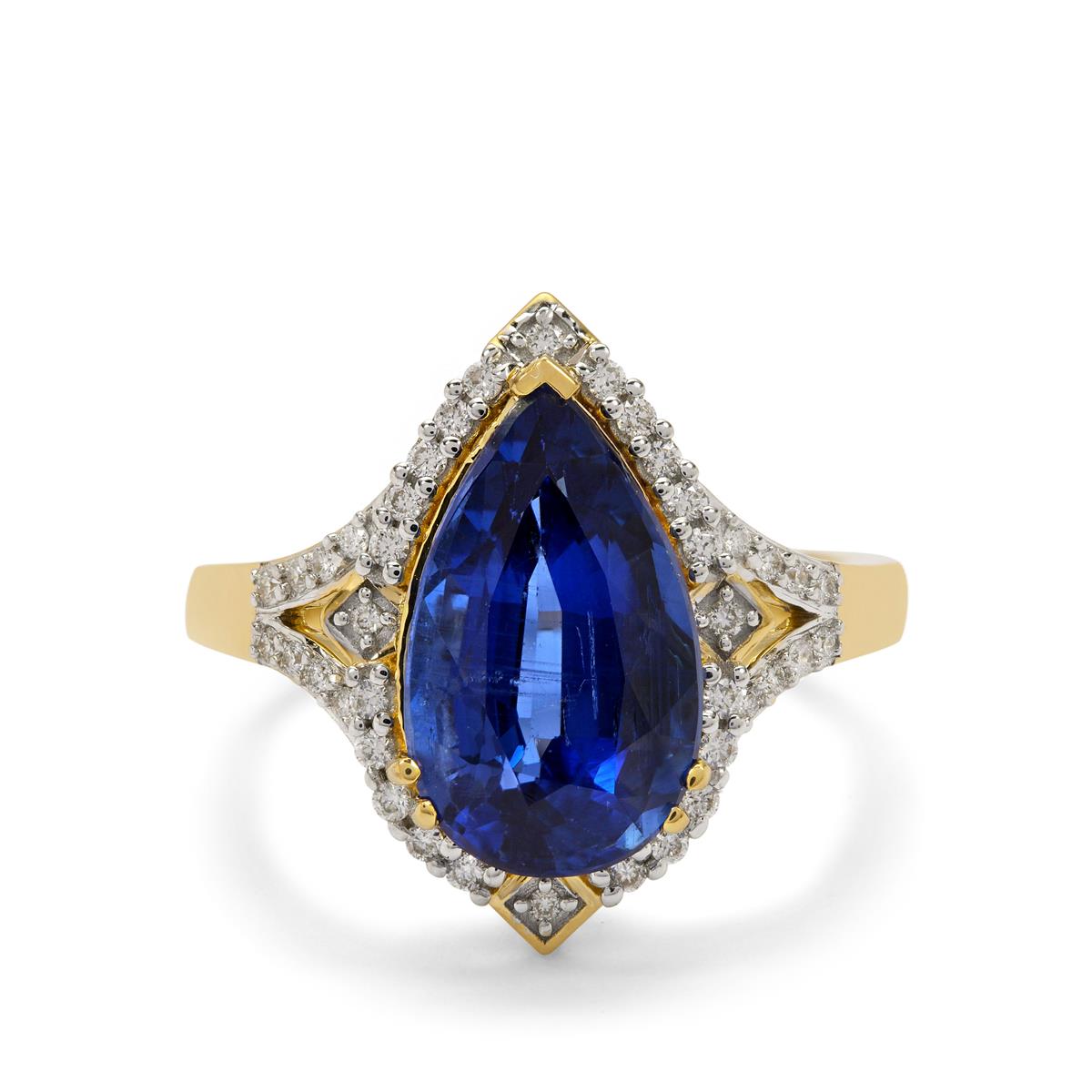 Nilamani Ring with Diamonds in 18K Gold 5.84cts | Gemporia