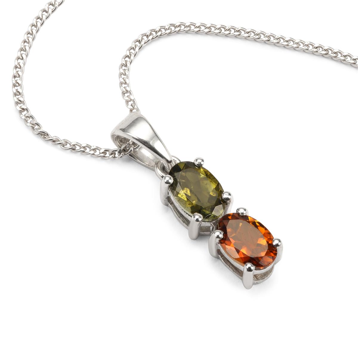 Multi-Colour Tourmaline Pendant in Sterling Silver 0.87ct | Gemporia