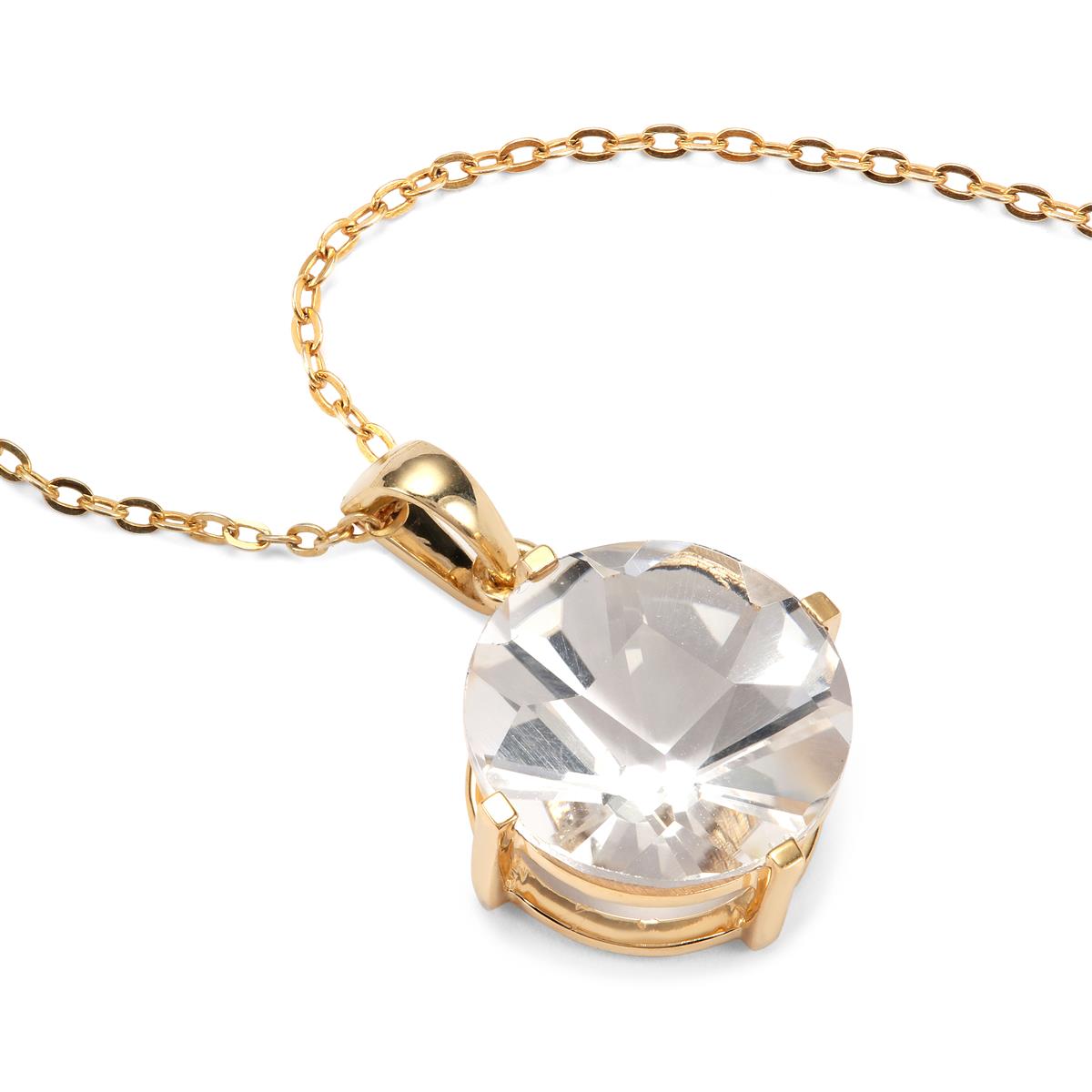 Solaris Cut Crystal Quartz Pendant in 9K Gold 4.88cts | Gemporia