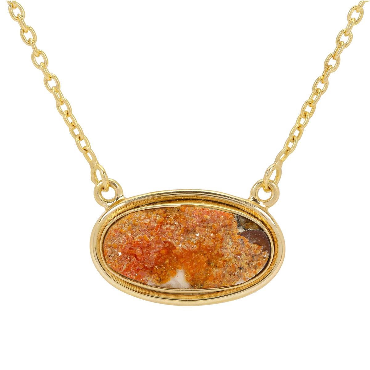 Drusy Vanadinite Necklace in Gold Plated Sterling Silver 14.25cts ...