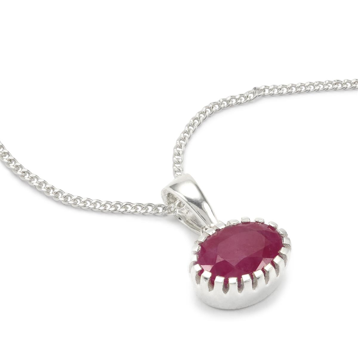 Kenyan Ruby Pendant in Sterling Silver 1.60cts | Gemporia