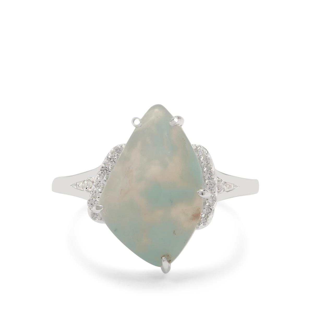 Aquaprase™ Ring with White Zircon in Sterling Silver 5.60cts | Gemporia