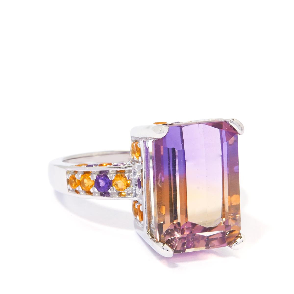 Anahi Ametrine Ring with Amethyst in Sterling Silver | Gemporia
