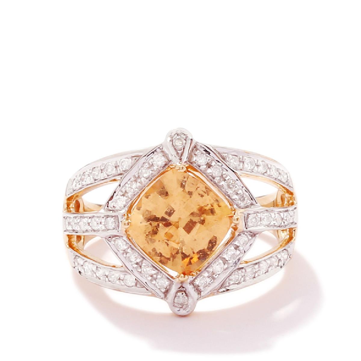 Imperial Garnet & Diamond 18k Gold Tomas Rae Ring MTGW 2.40cts | Gemporia