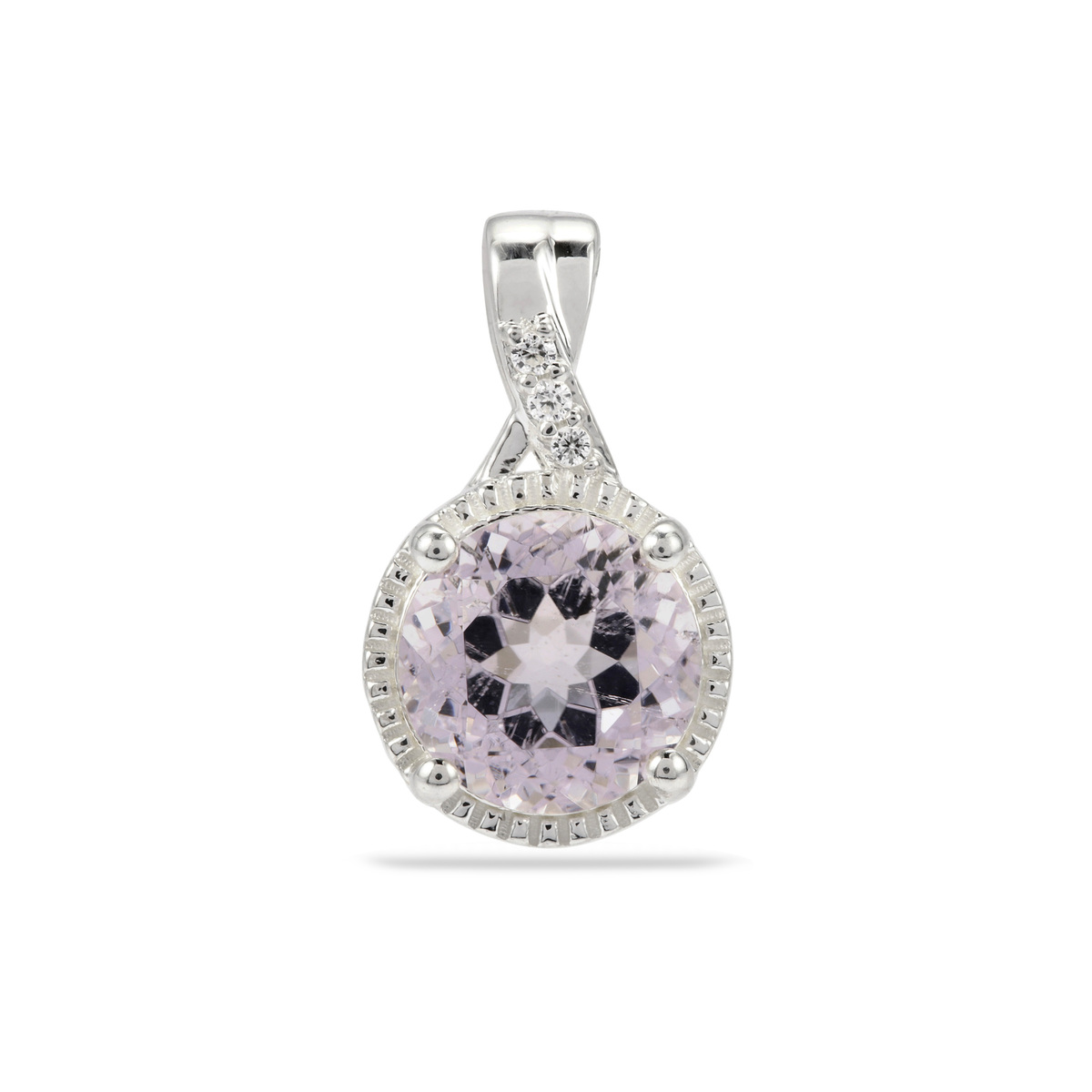 Boto Ice Kunzite Pendant with White Zircon in Sterling Silver 2.06cts ...